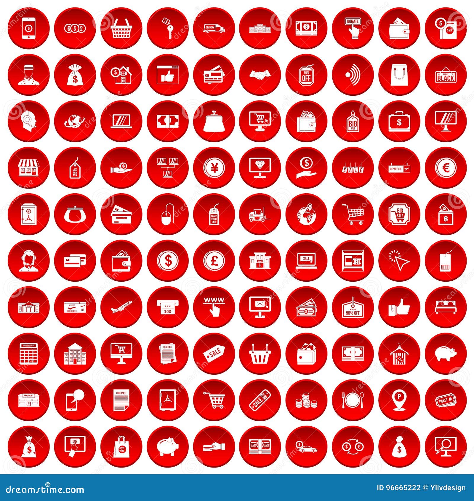 100 payment icons set red stock vector. Illustration of collection ...