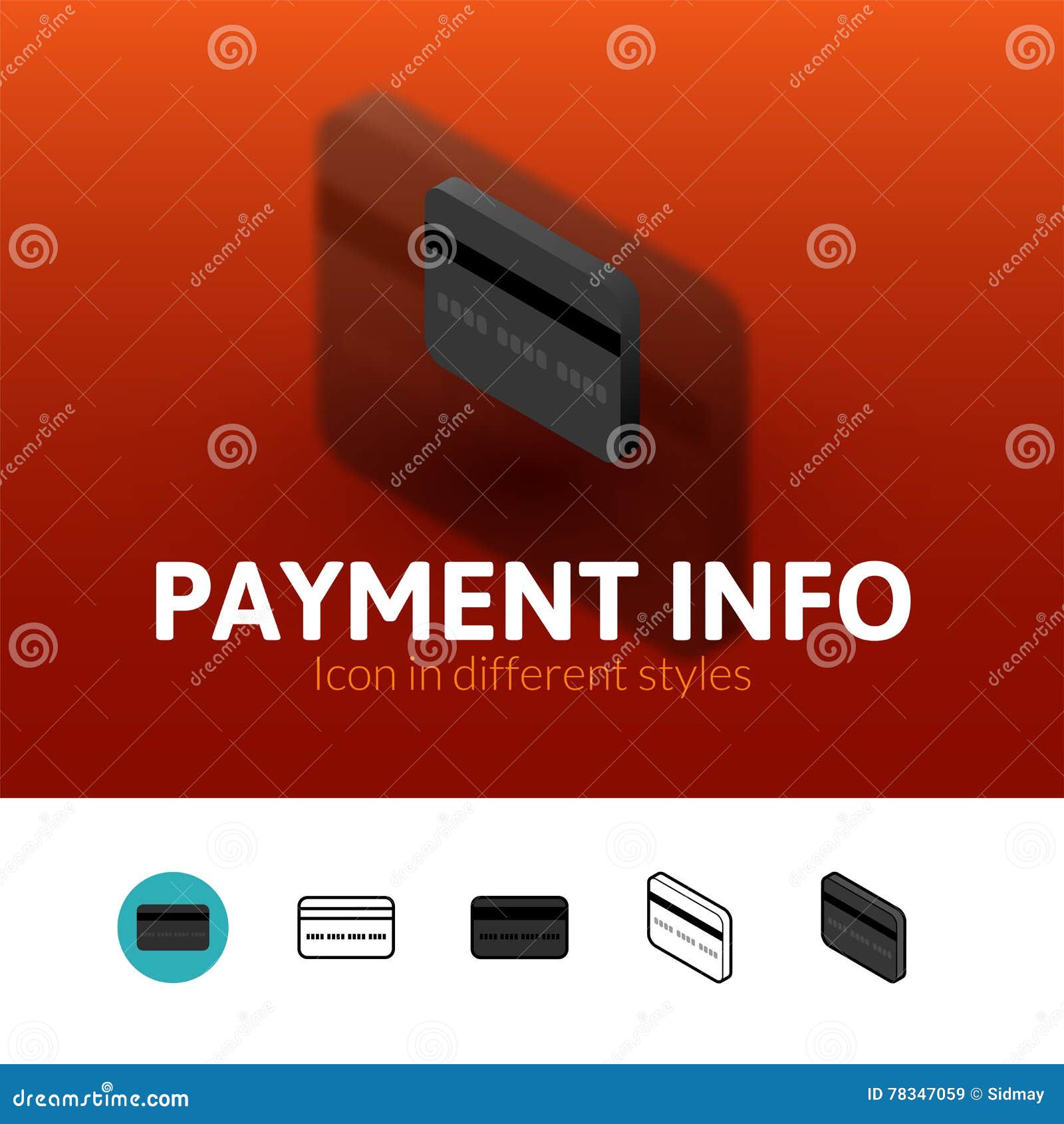 Payment Info Icon in Different Style Stock Vector - Illustration of ...