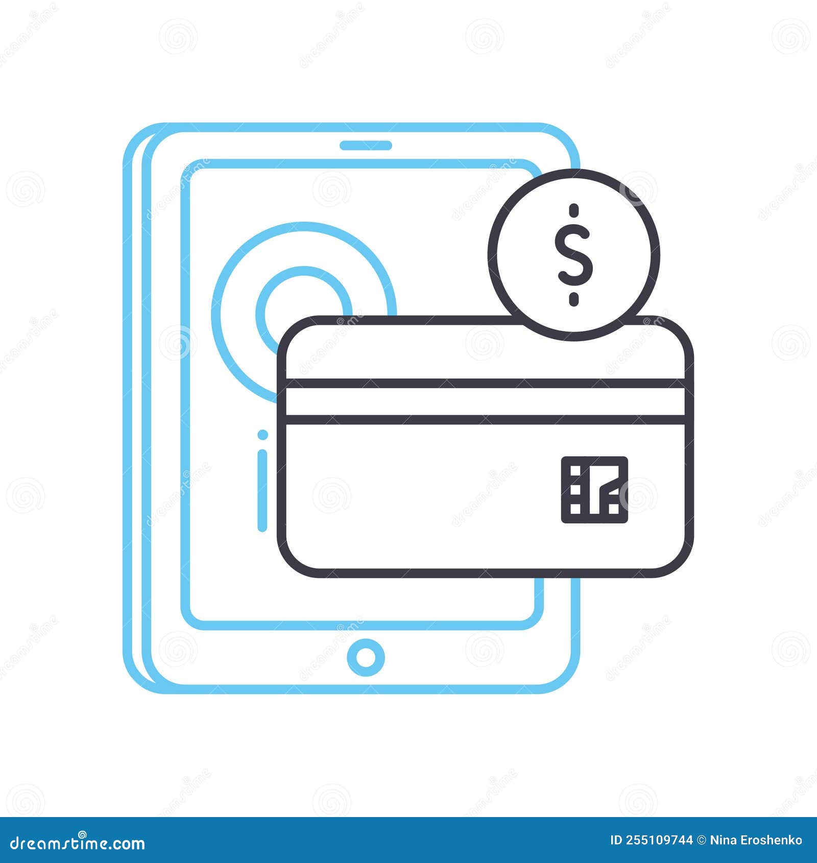 Payment Line Icon, Outline Symbol, Vector Illustration, Concept Sign ...