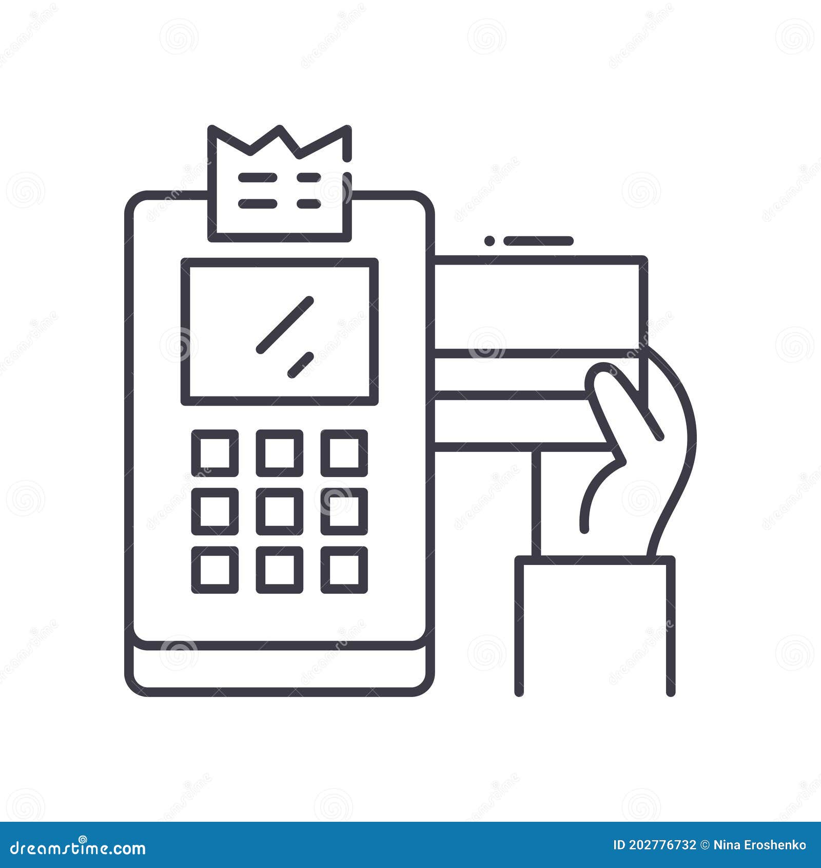 Payment Machine Icon, Linear Isolated Illustration, Thin Line Vector ...