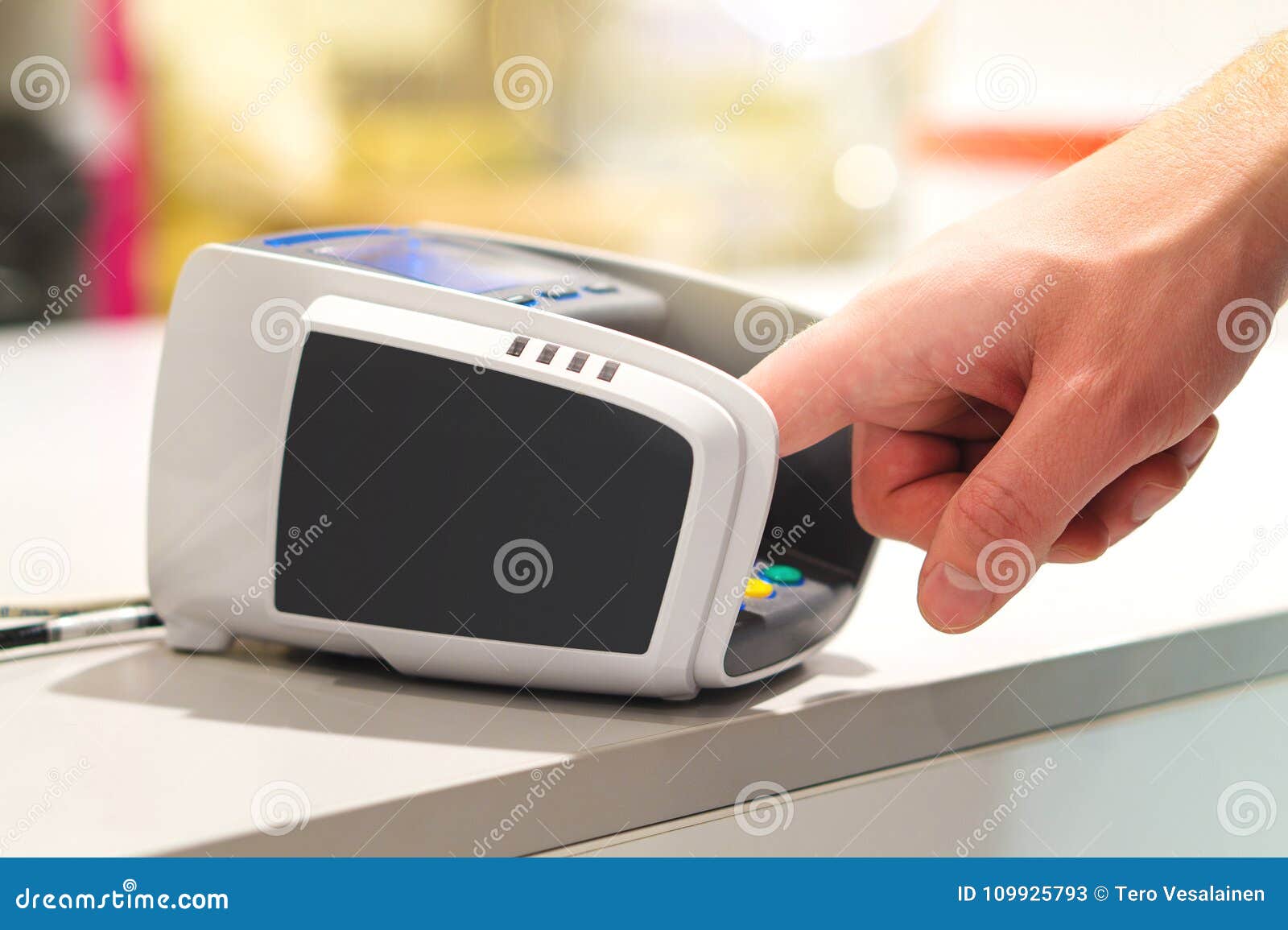 Payment Machine and Terminal. Stock Image - Image of finger, purchase ...