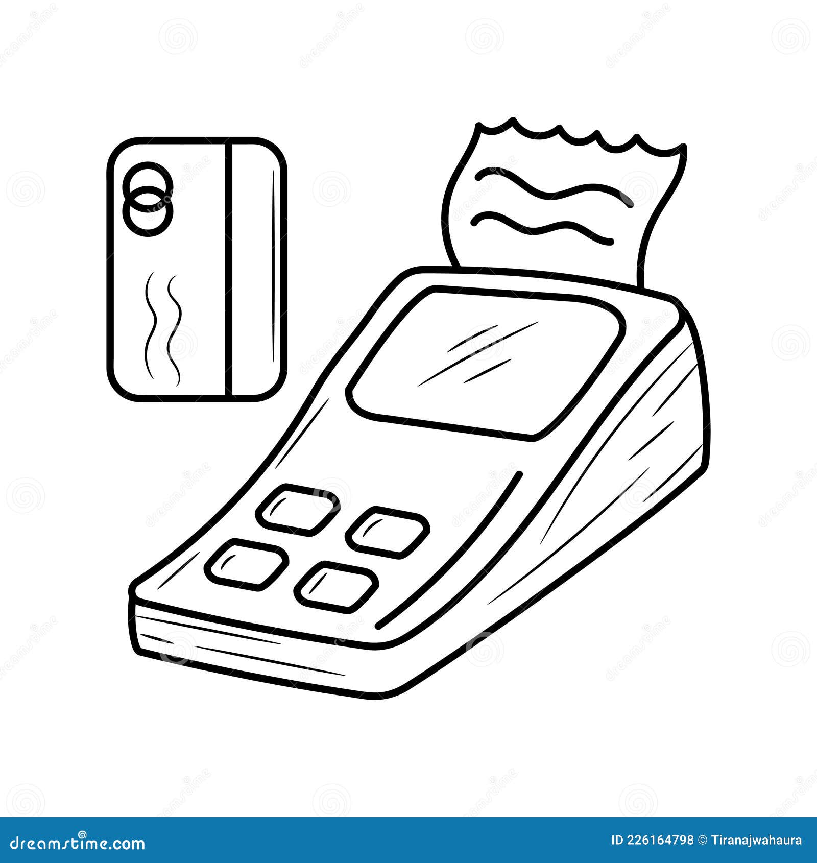 Payment Machine Vector Illustration with Simple Hand Drawn Style Stock ...