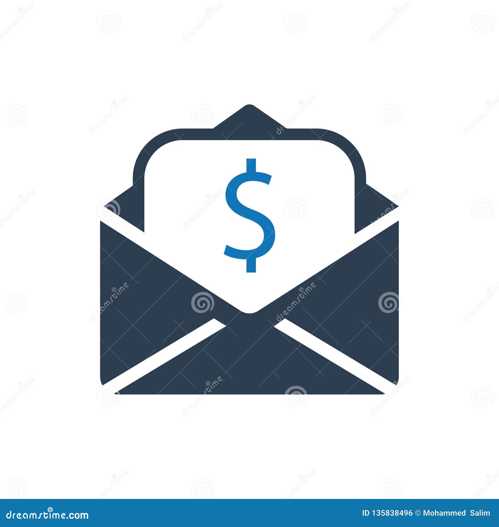 Payment Message Icon stock vector. Illustration of cash - 135838496
