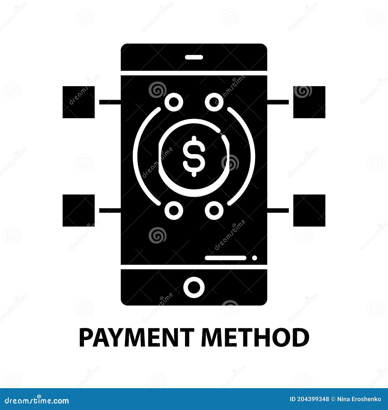 Payment Method Icon, Black Vector Sign with Editable Strokes, Concept ...