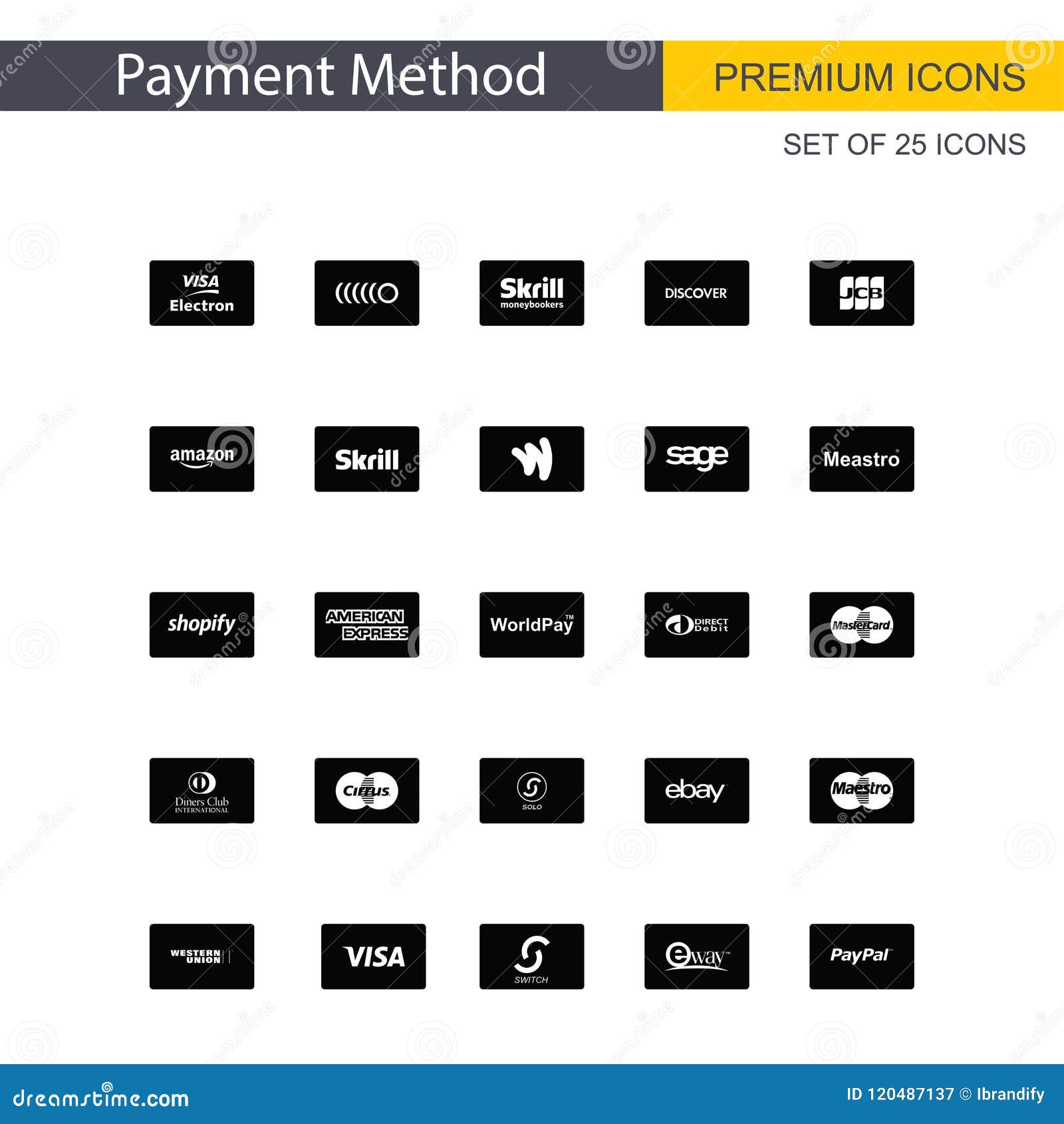 Payment Method Icons Set Vector Stock Vector - Illustration of lock ...