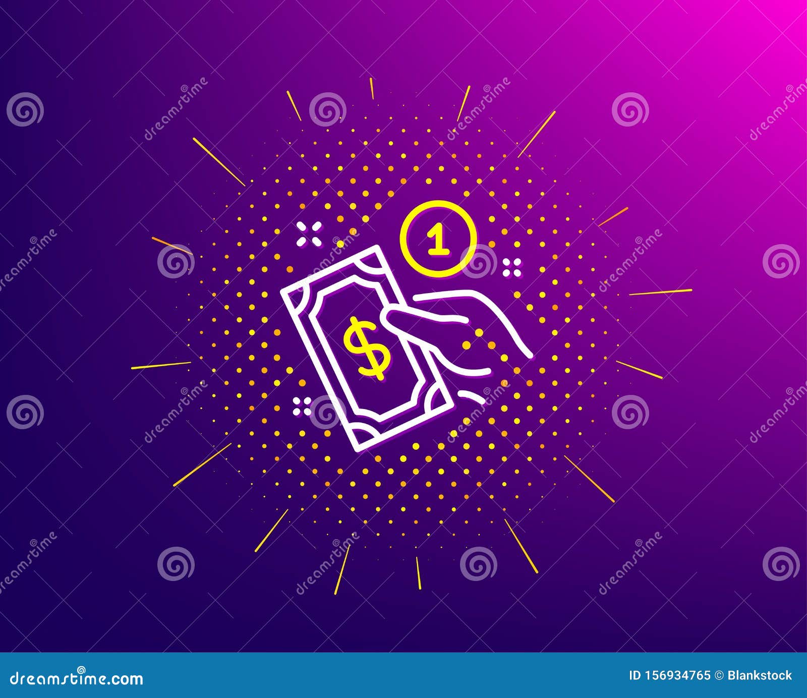 Payment Method Line Icon. Cash Money Sign. Vector Stock Vector ...