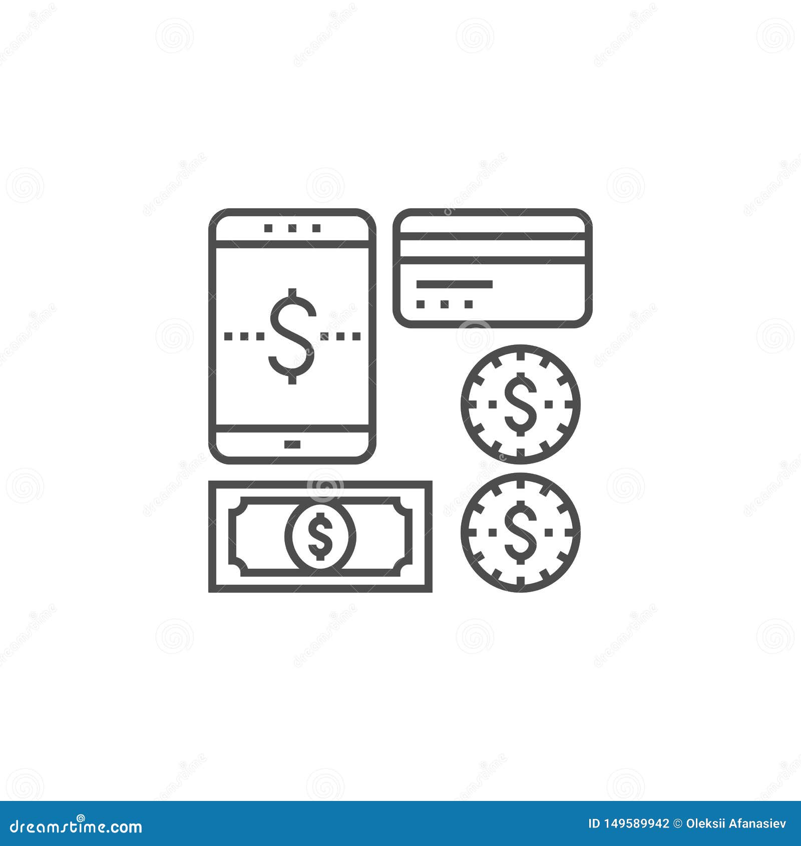 Payment Method Line Icon stock vector. Illustration of mobile - 149589942