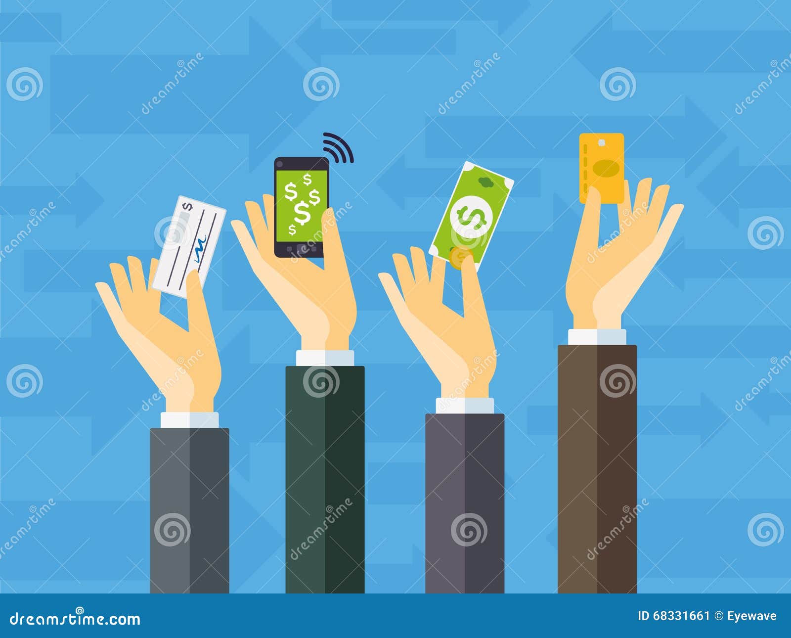 Payment Methods Flat Design Vector Illustration Stock Vector ...