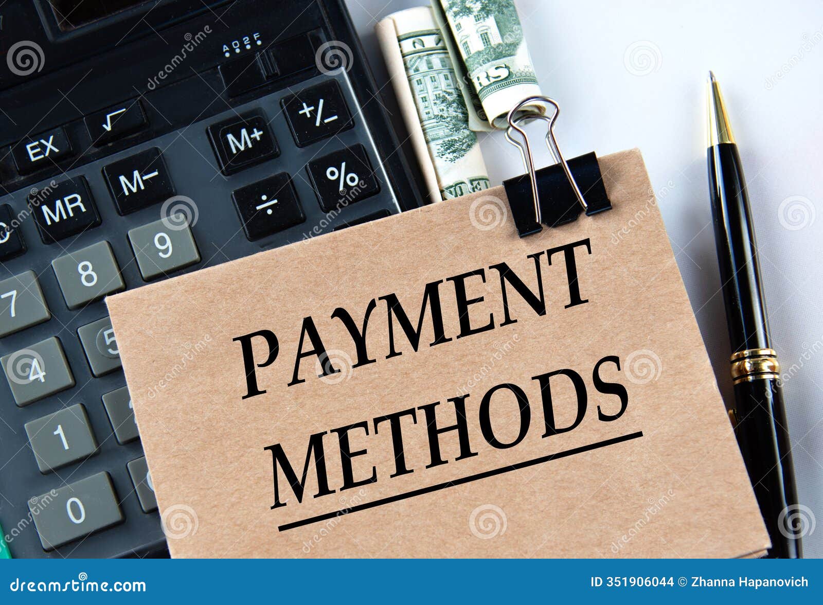 PAYMENT METHODS - Words on a Brown Sheet on the Background of a ...