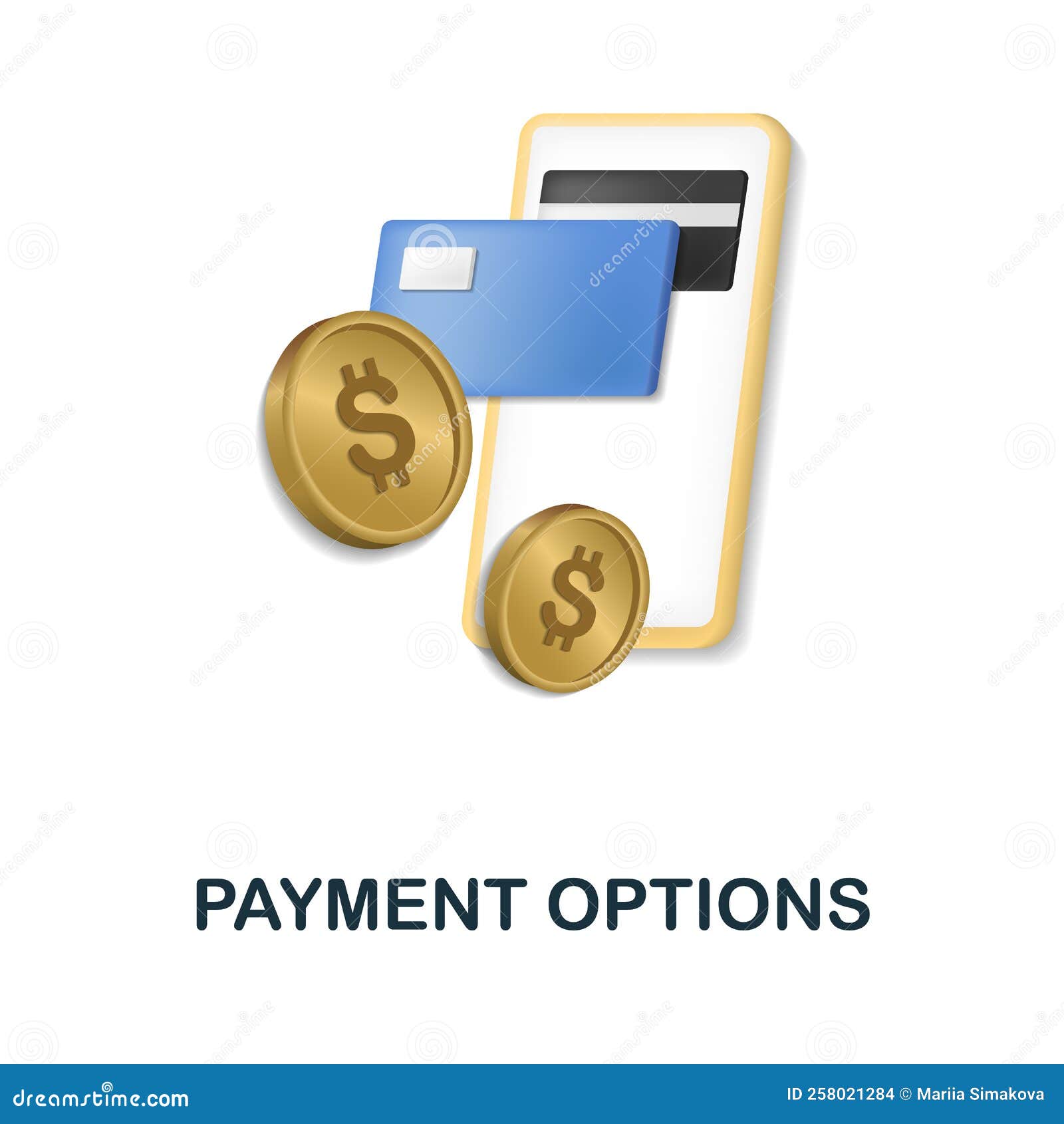Payment Options Icon. 3d Illustration from E-commerce Collection Stock ... Payment Options Icon. 3d Illustration from E-commerce Collection Stock ...