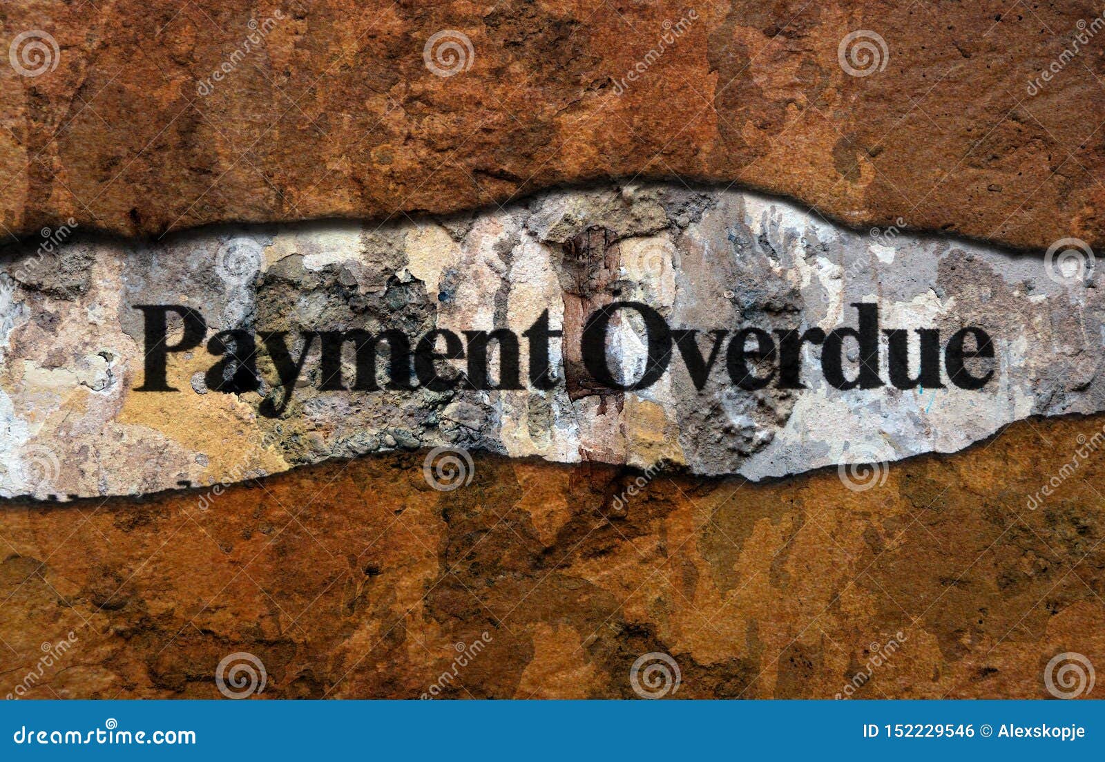Payment Overdue Text on Wall Stock Photo - Image of default, wall ...