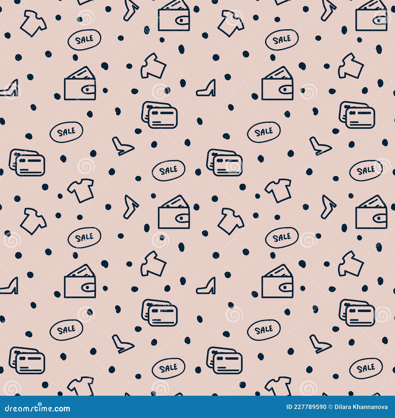 The Payment Pattern in the Online Store. Texture Template for Shopping ...