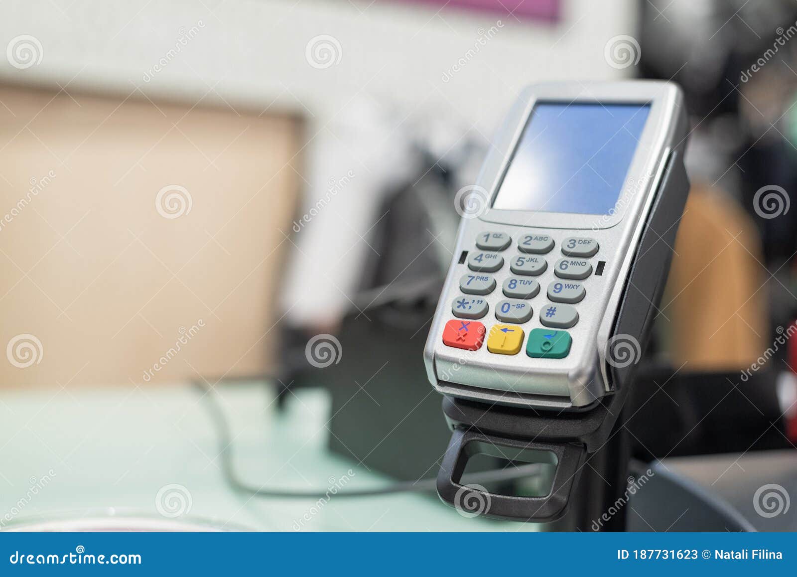 Pos terminal stock image. Image of card, system, background - 187731623