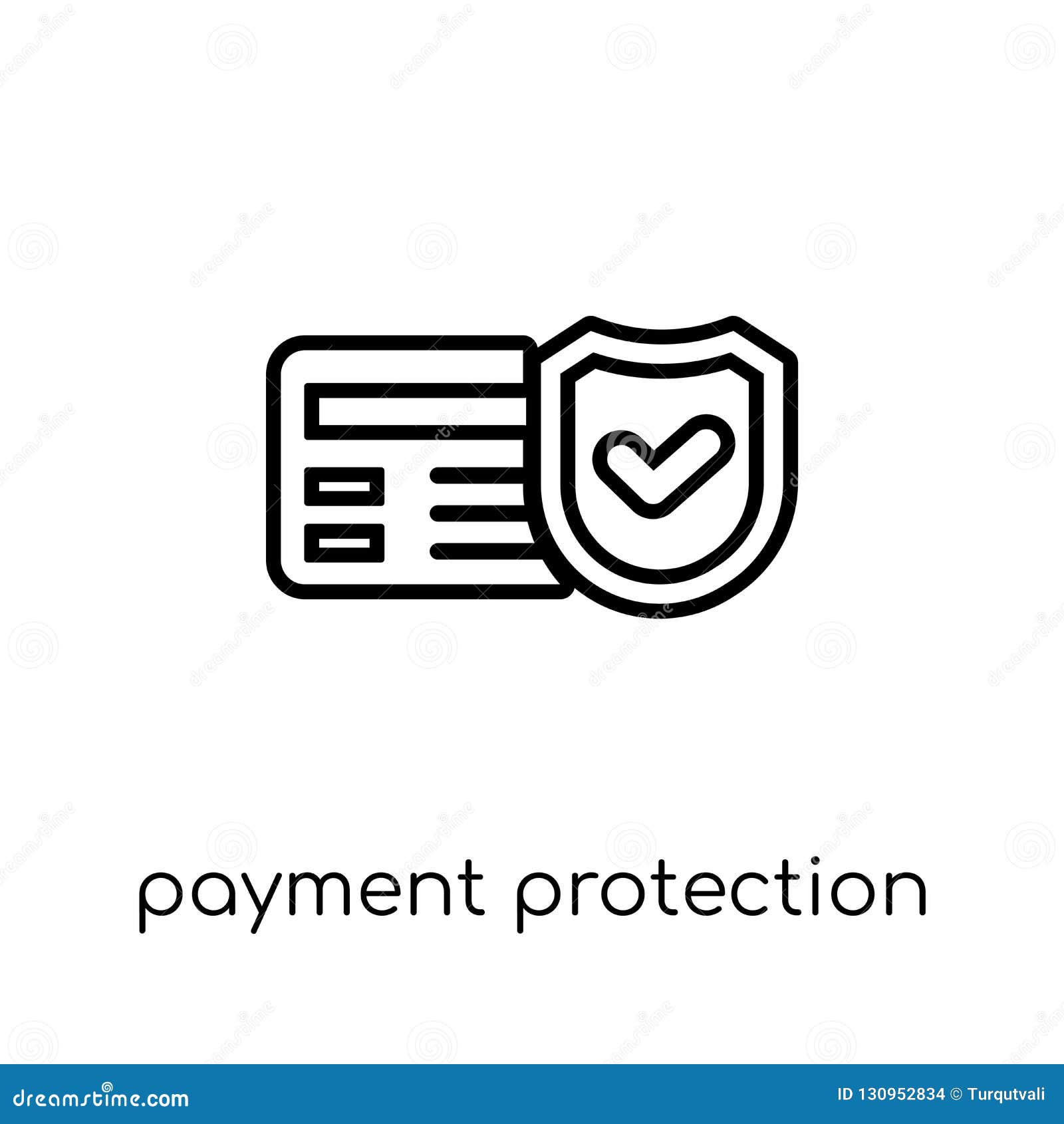 Payment Protection Icon. Trendy Modern Flat Linear Vector Payment ...