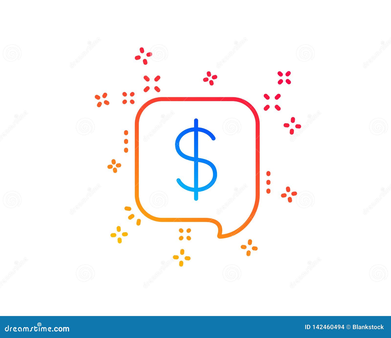 Payment Received Line Icon. Dollar Sign. Vector Stock Vector ...