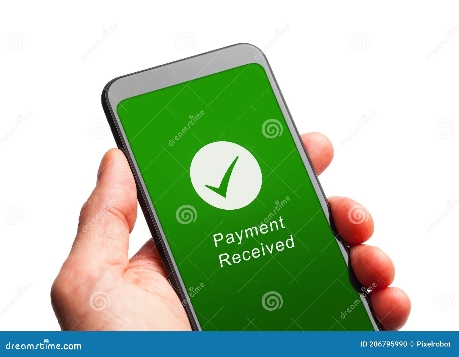 Payment Received on Phone stock photo. Image of mobile - 206795990
