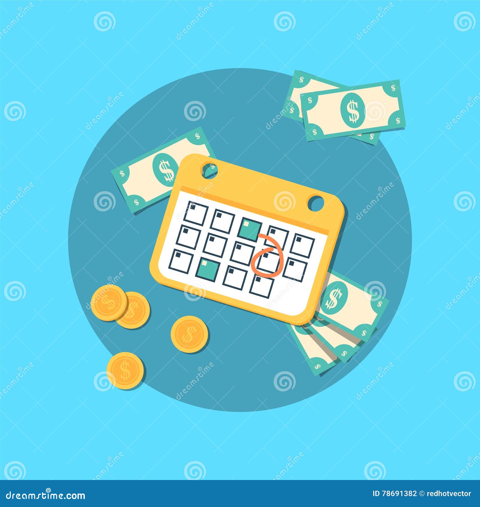 Payment Schedule Time Notification Reminder Or Money Budget Transaction ...