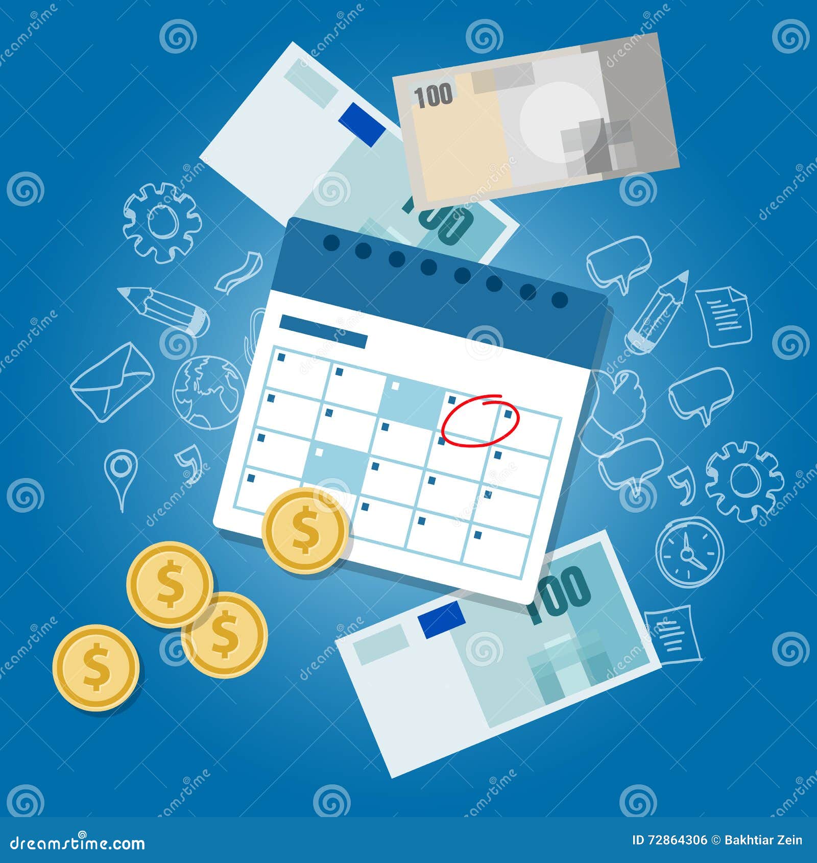 Payment Schedule Time Notification Reminder Or Money Budget Transaction ...