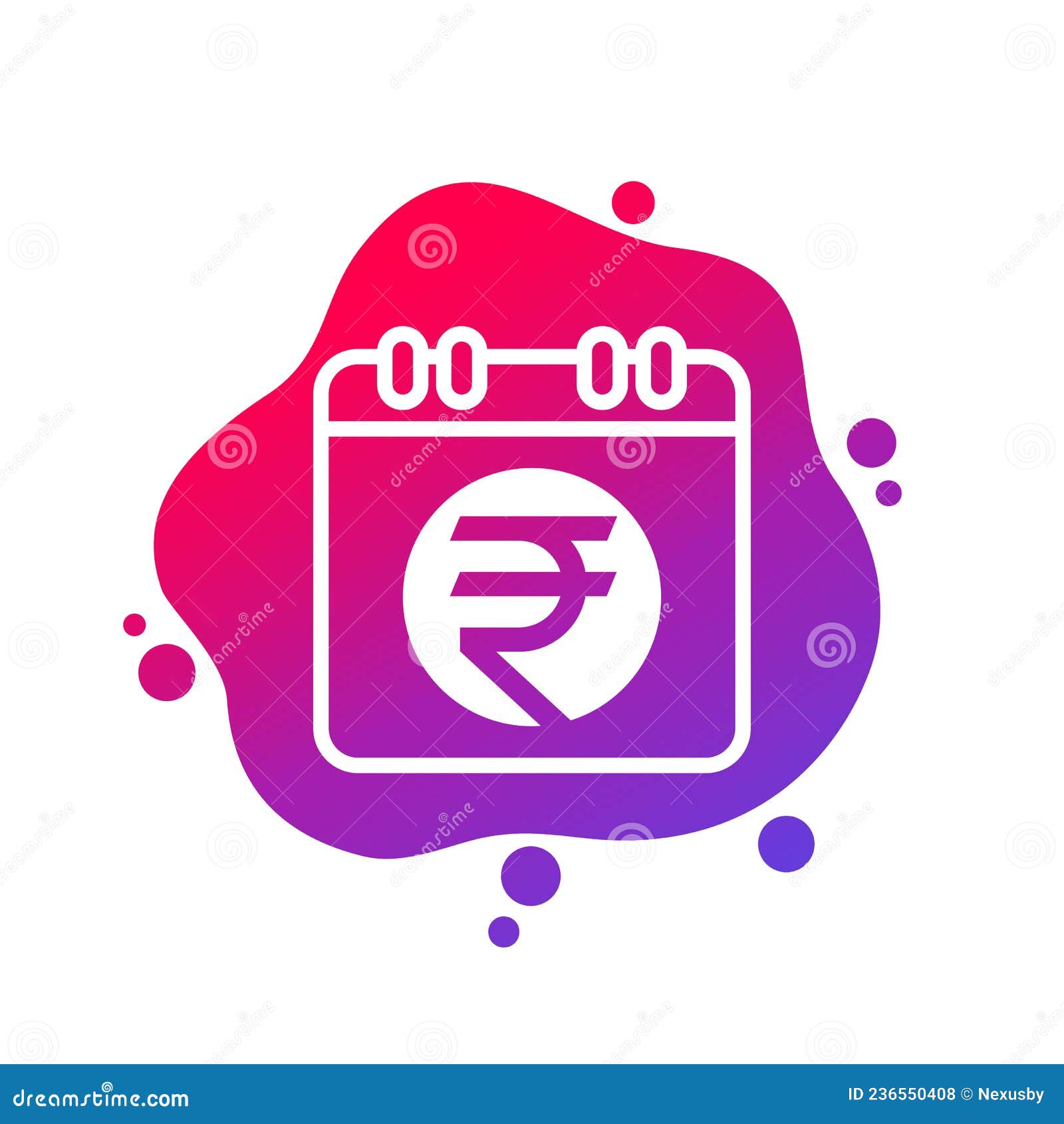 Payment Schedule Icon with Indian Rupee Stock Vector - Illustration of ...
