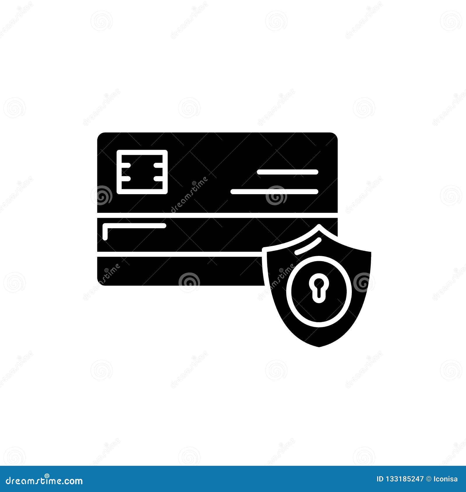 Payment Security Black Icon, Vector Sign On Isolated Background ...