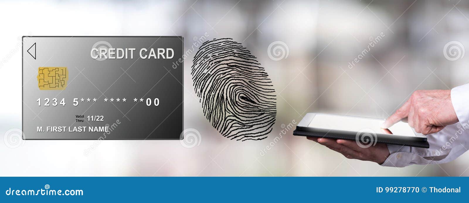 Payment Security Concept with Man Using a Tablet Stock Photo - Image of ...