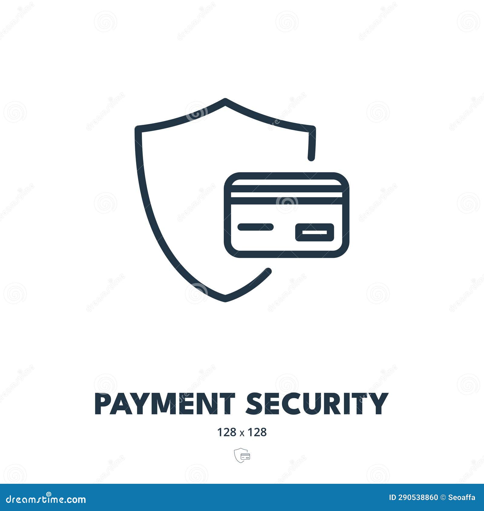 Payment Security Icon. Encryption, Fraud, Transactions. Editable Stroke ...