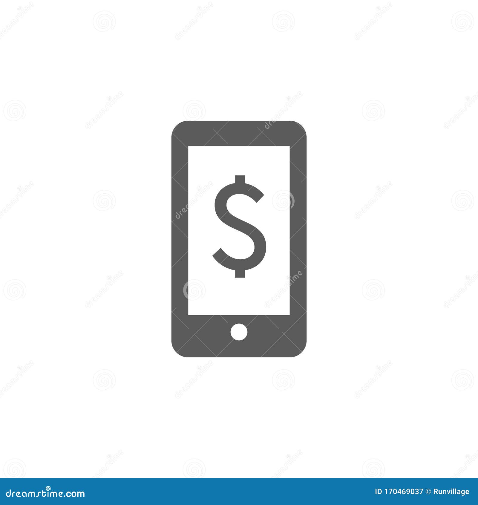 Payment with Smartphone Icon, Online Mobile Payment Sign Isolated on White Background Stock ...