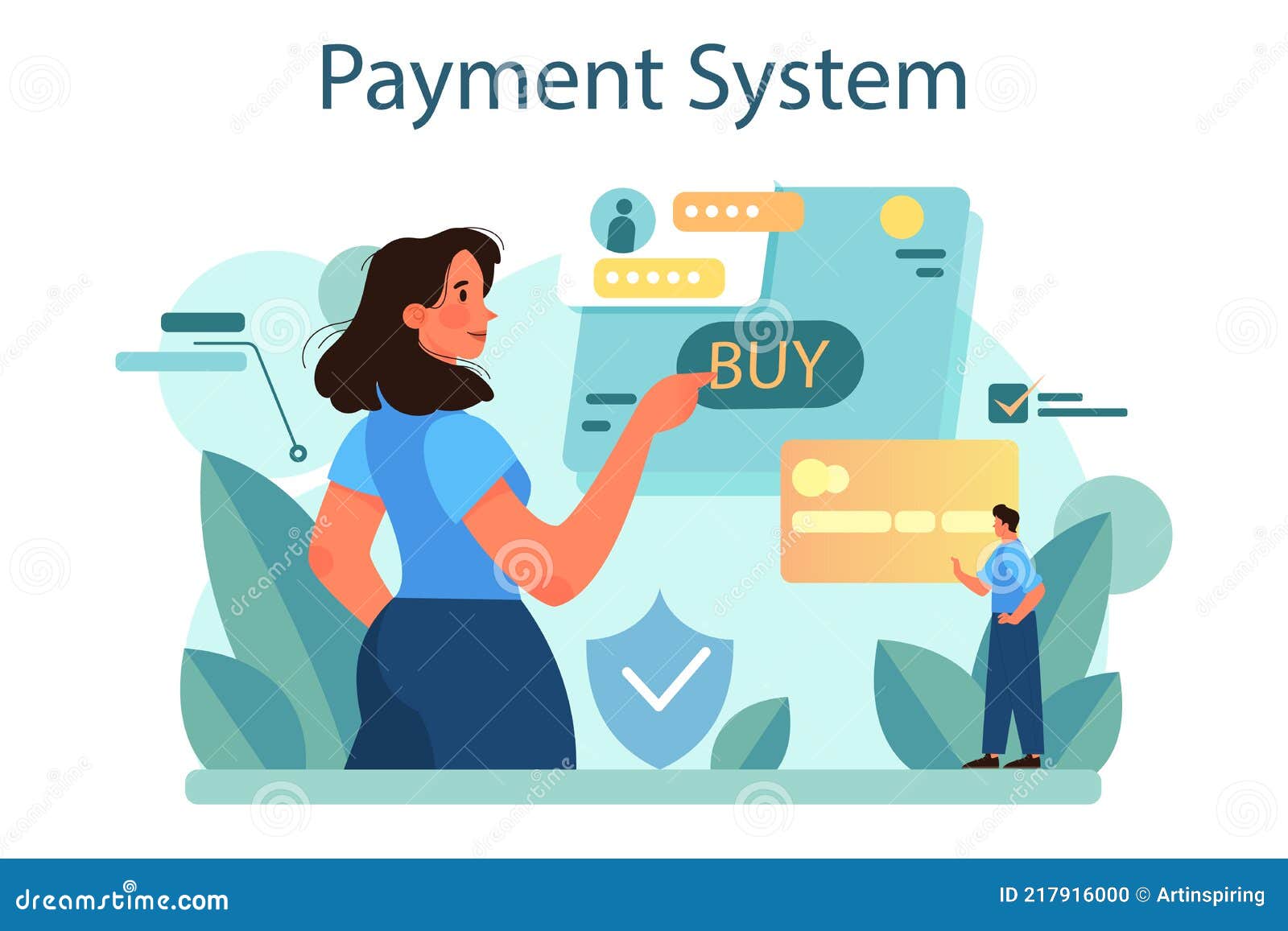 Payment System Concept. Website Payment System by Credit Card Stock ...