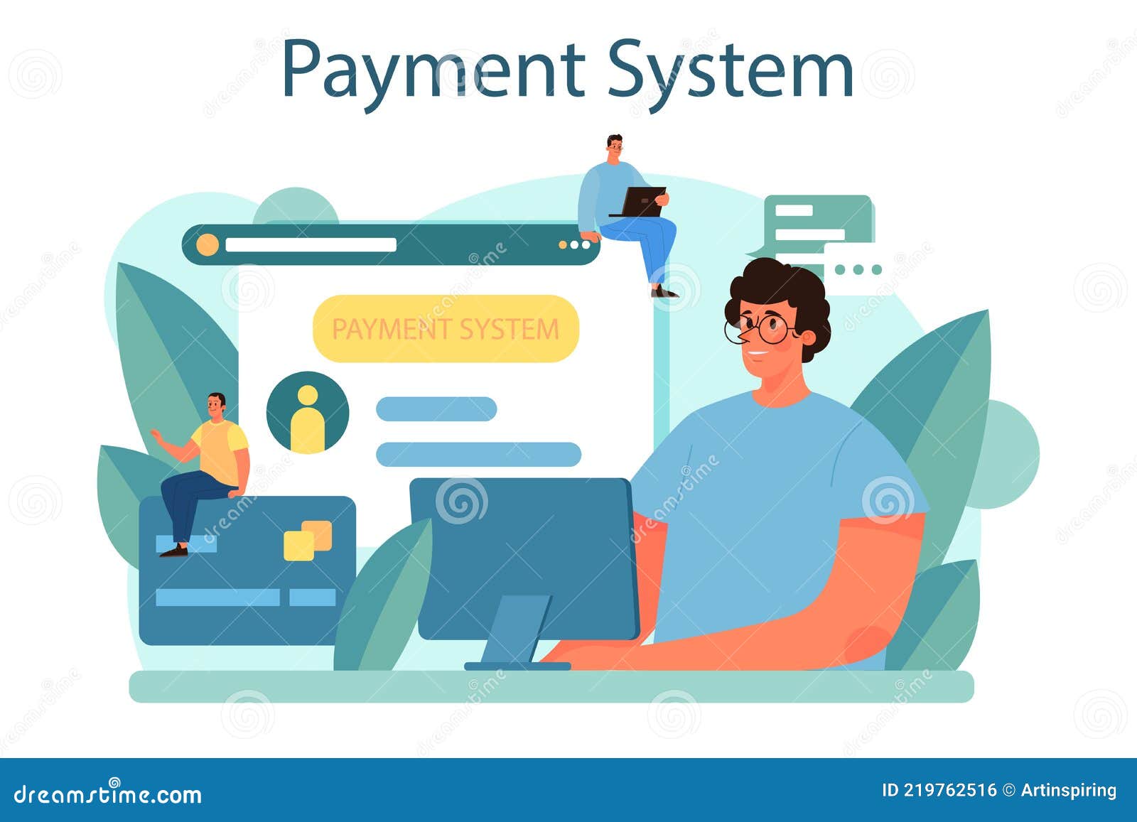 Payment System Concept. Website Payment System by Credit Card Stock ...