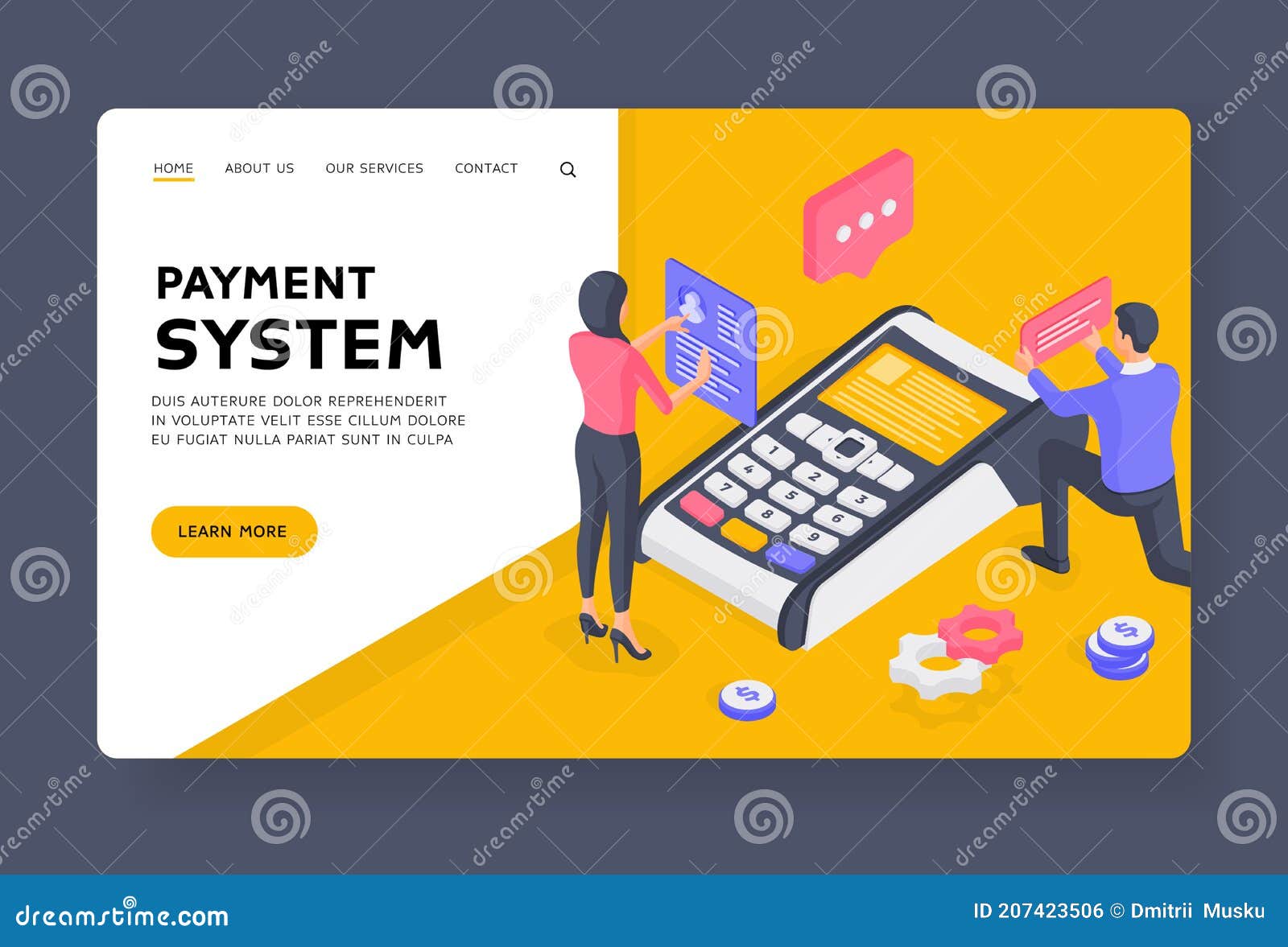 People Using Modern Payment System Isometric Vector Illustration. Stock ...