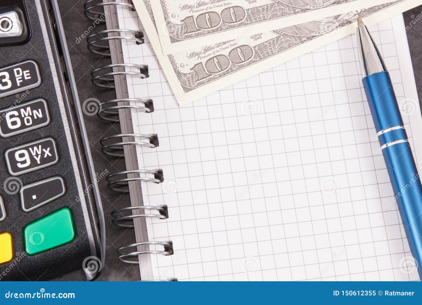 Payment Terminal for Cashless Paying in Different Places, Notepad and ...