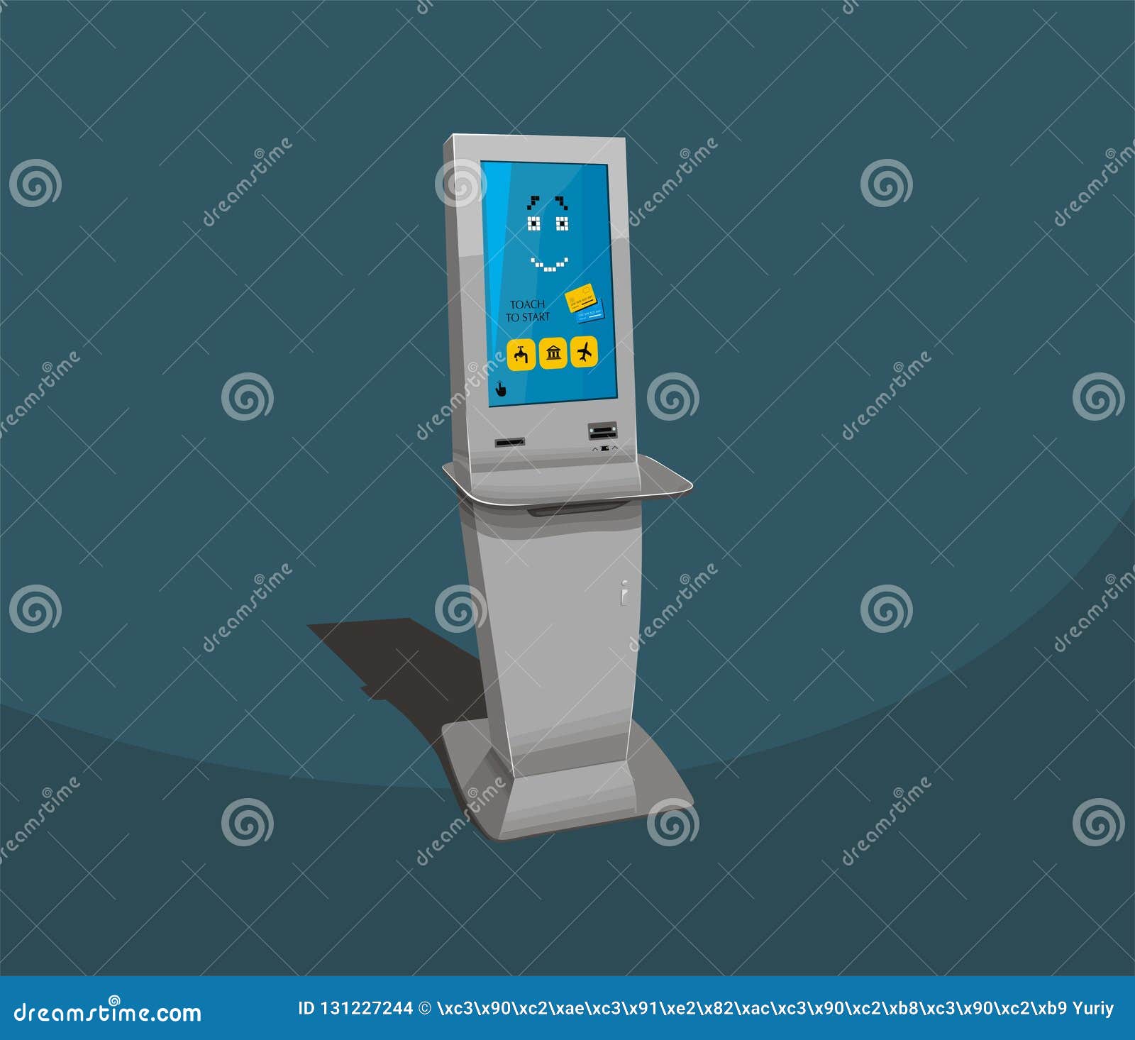 Gray Payment Terminal, Digital Touch Screen, Interactive Kiosk, Pixel ...