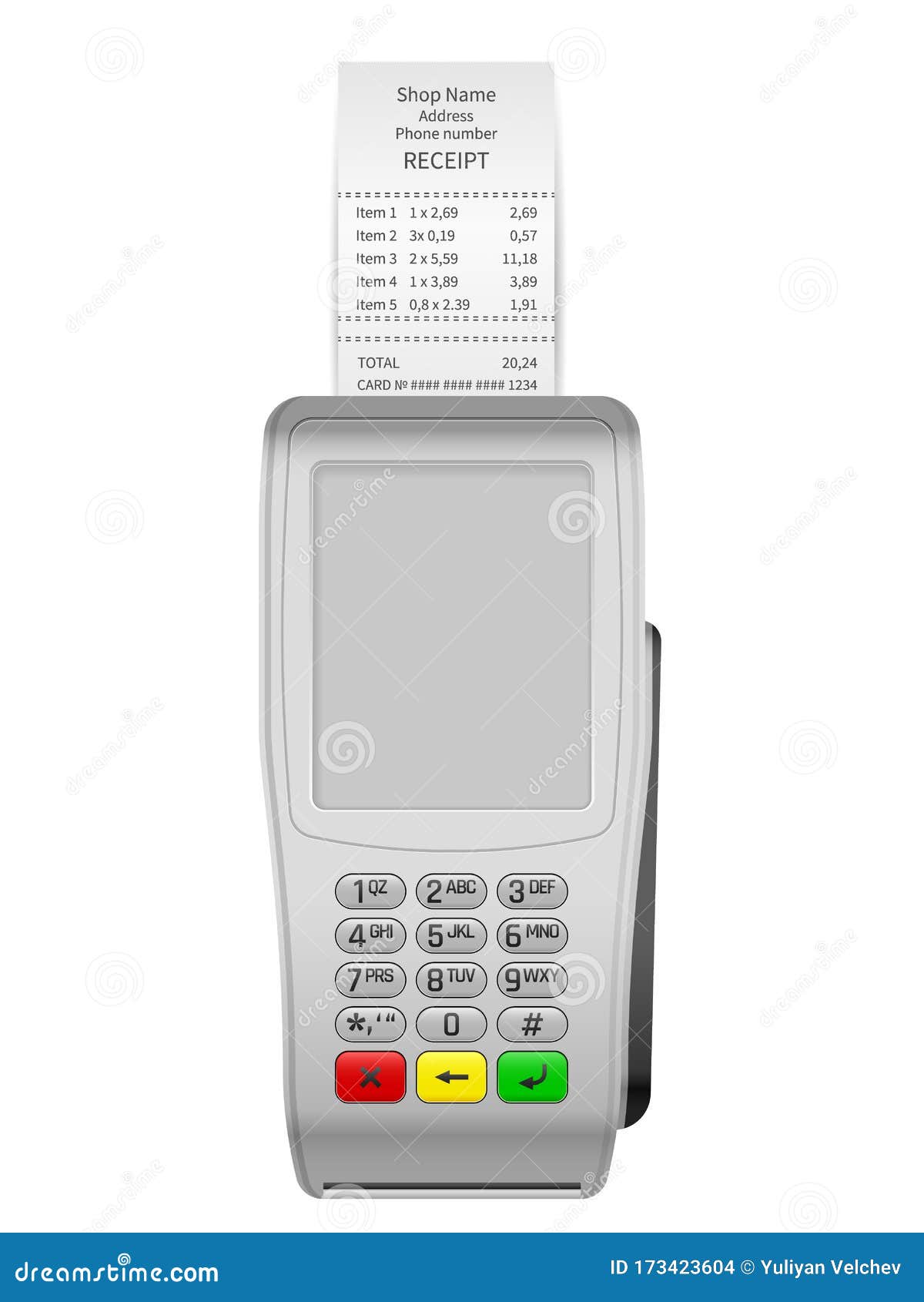 Terminal, Receipt, Card Cartoon Vector | CartoonDealer.com #84279135