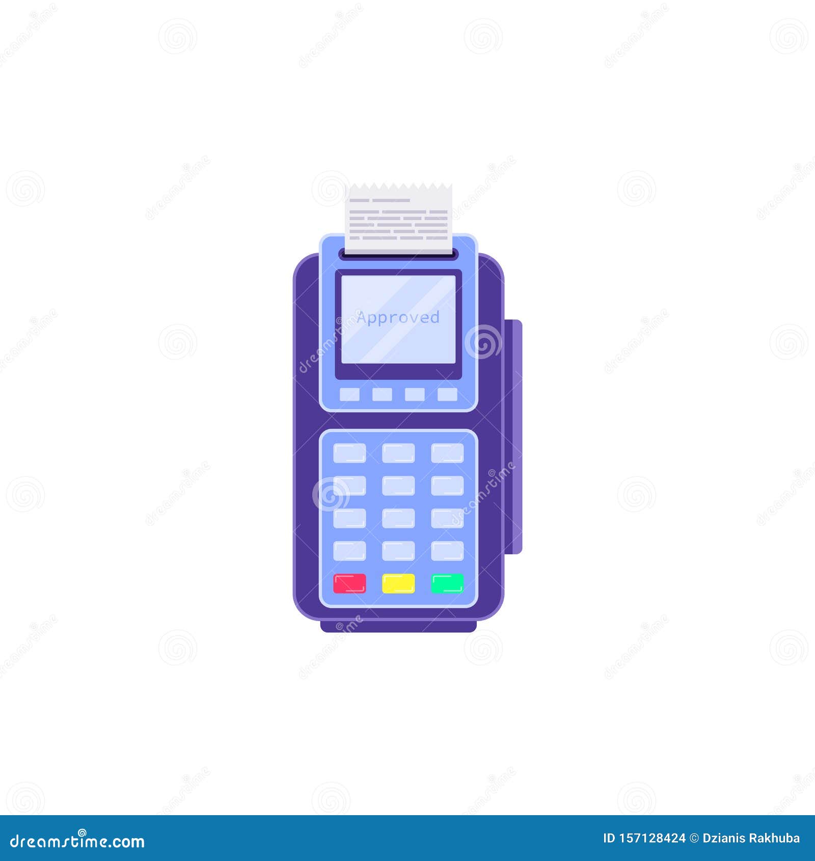Payment Terminal on White Background Stock Vector - Illustration of ...