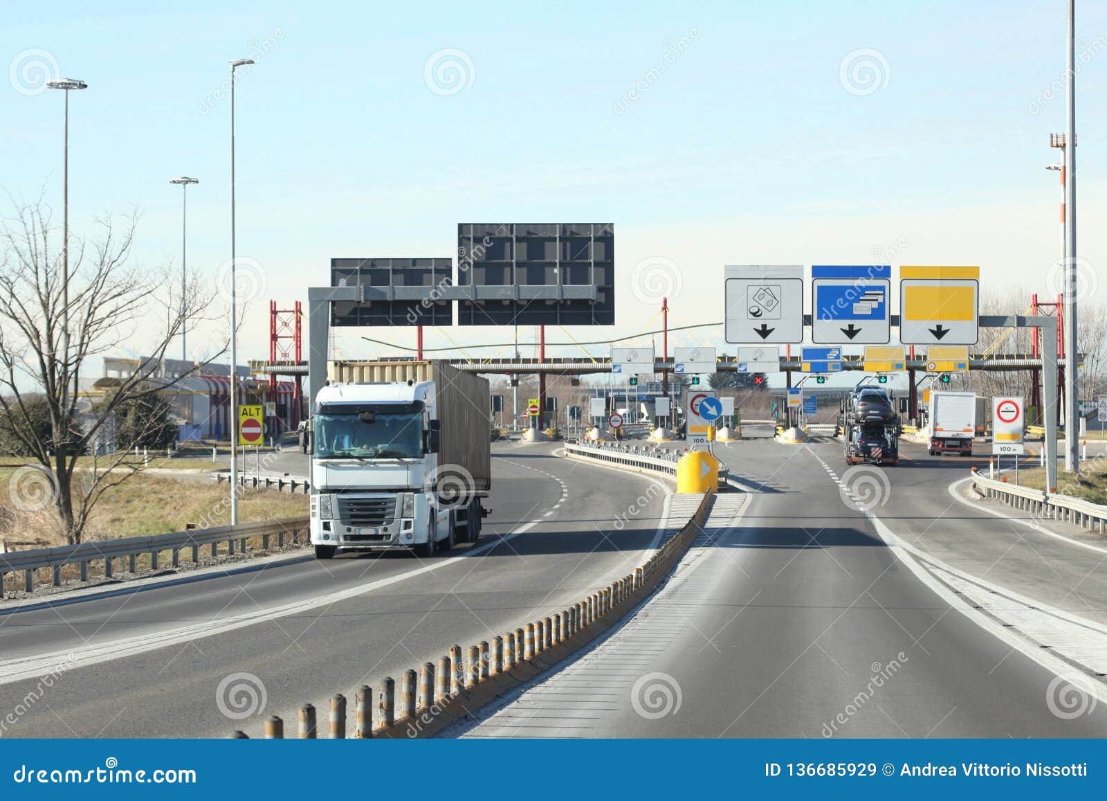 Payment Toll Booth Exit Interchange on Italian Highway Stock Image ...