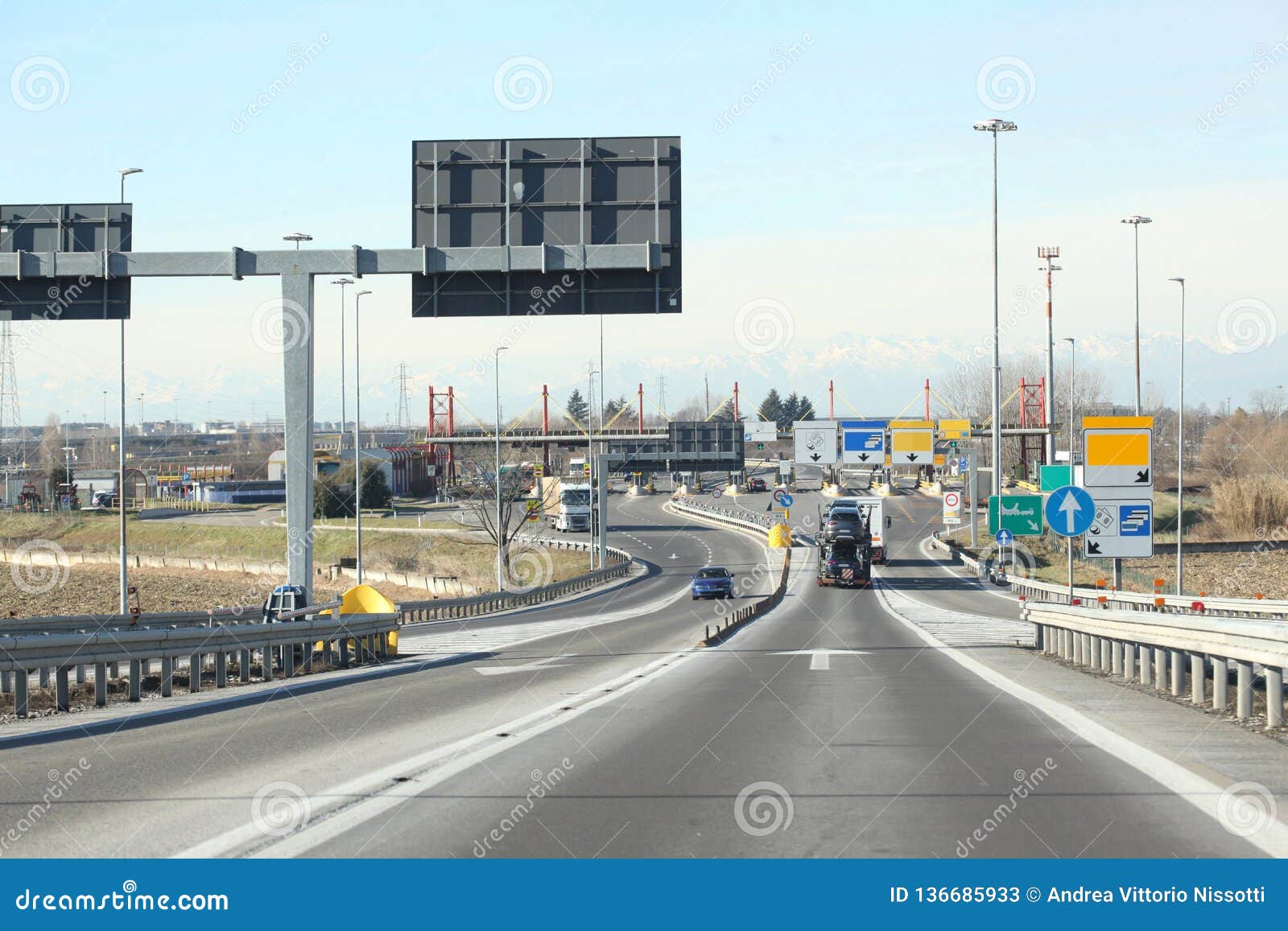 Payment Toll Booth Exit Interchange on Italian Highway Stock Image ...