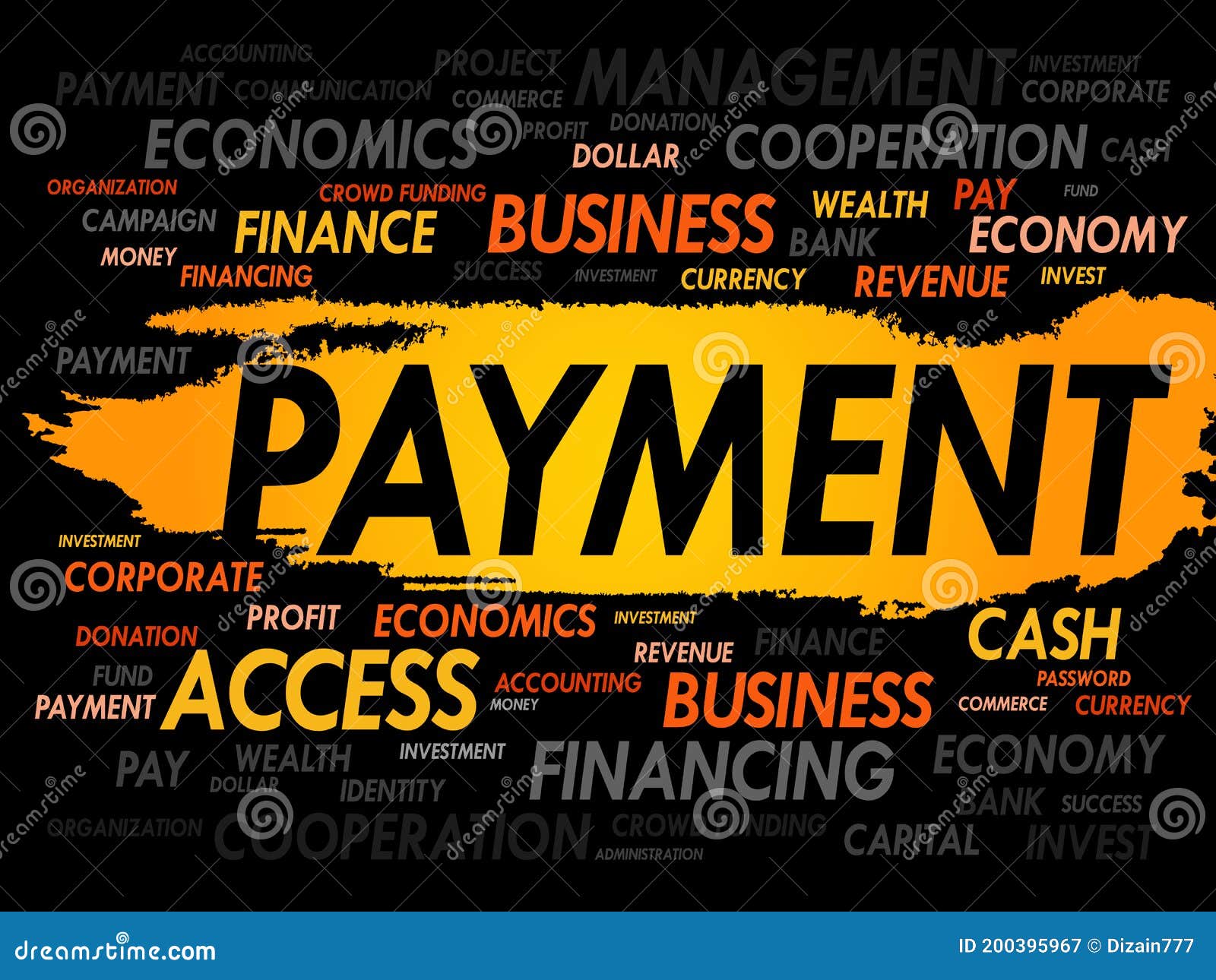 PAYMENT word cloud stock illustration. Illustration of instrument ...