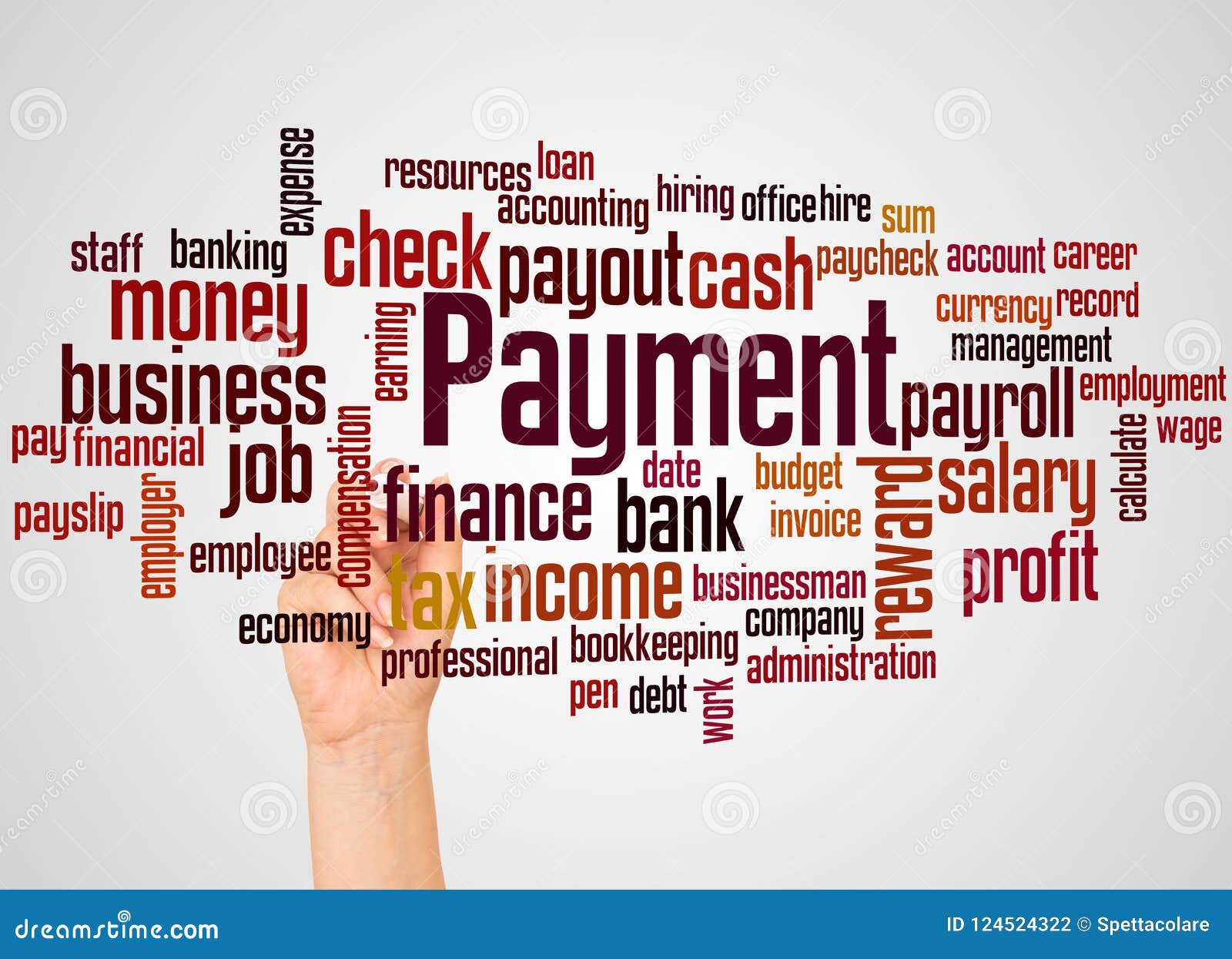 Payment Word Cloud and Hand with Marker Concept Stock Photo - Image of ...
