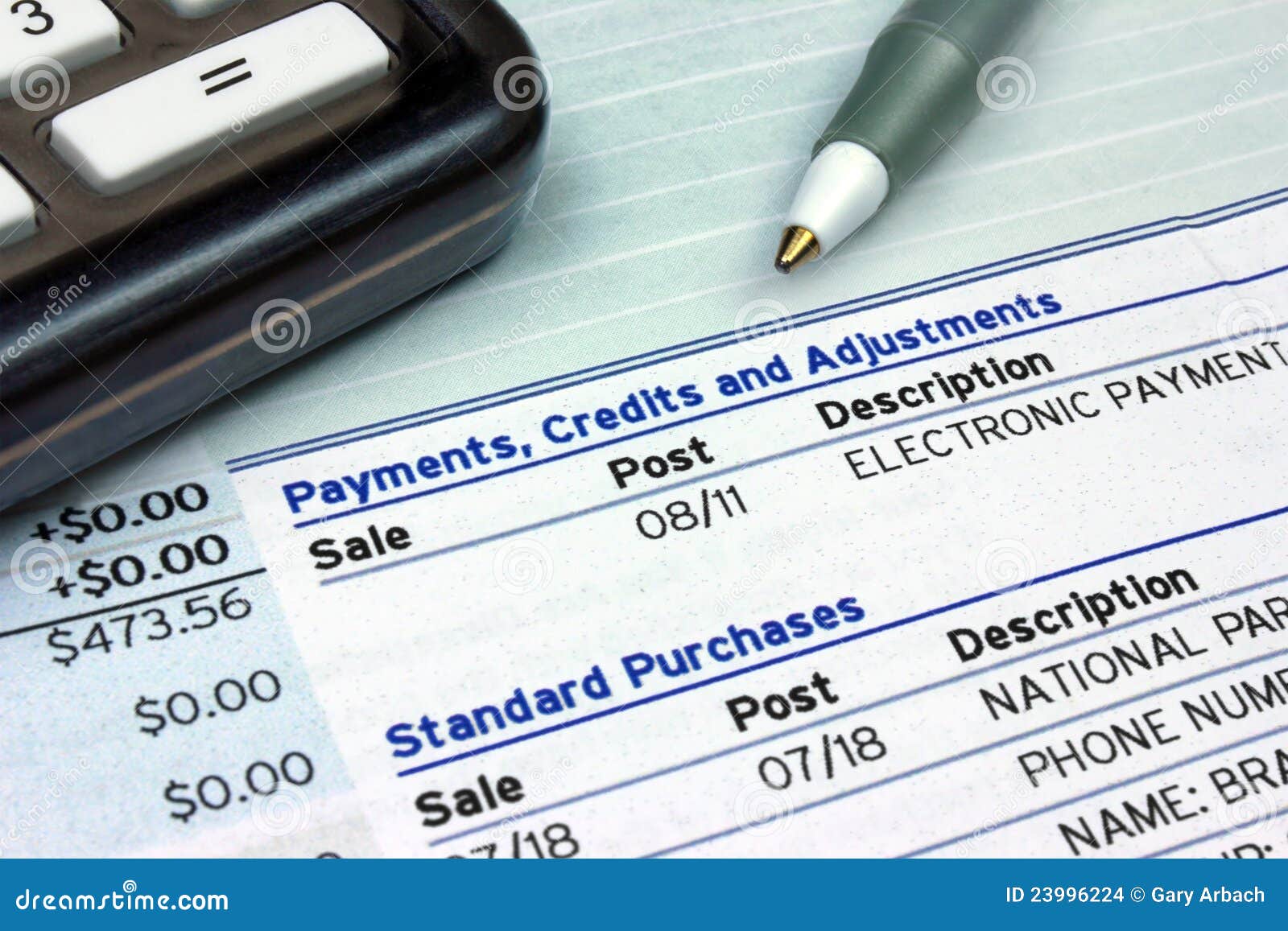 Payments, Credits and Adjustments Stock Photo - Image of credit, point ...