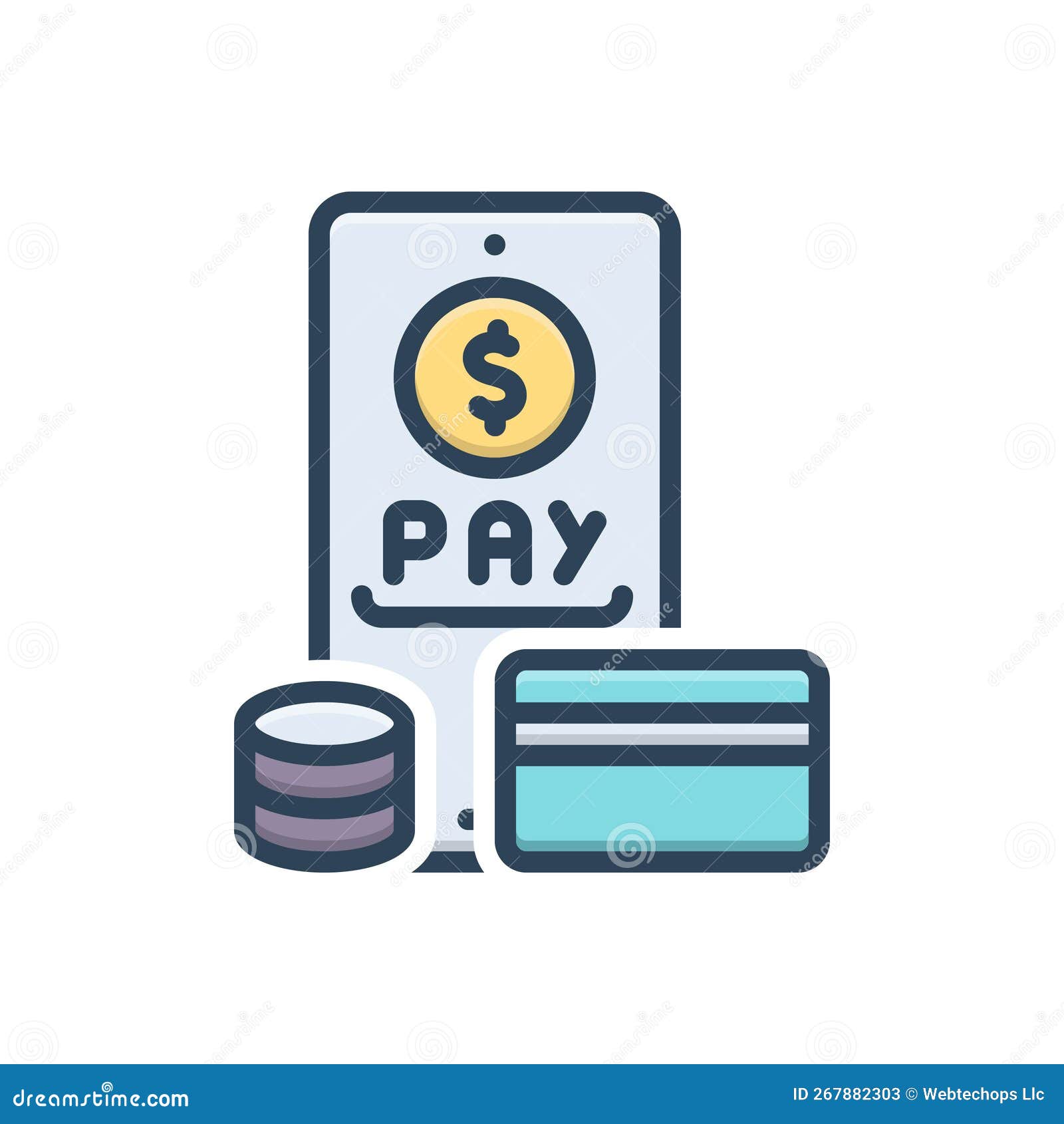 Color Illustration Icon for Payments, Dollar and Coins Stock Vector ...