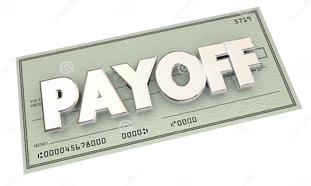 Payoff Check Money Final Last Payment Stock Illustration - Illustration ...