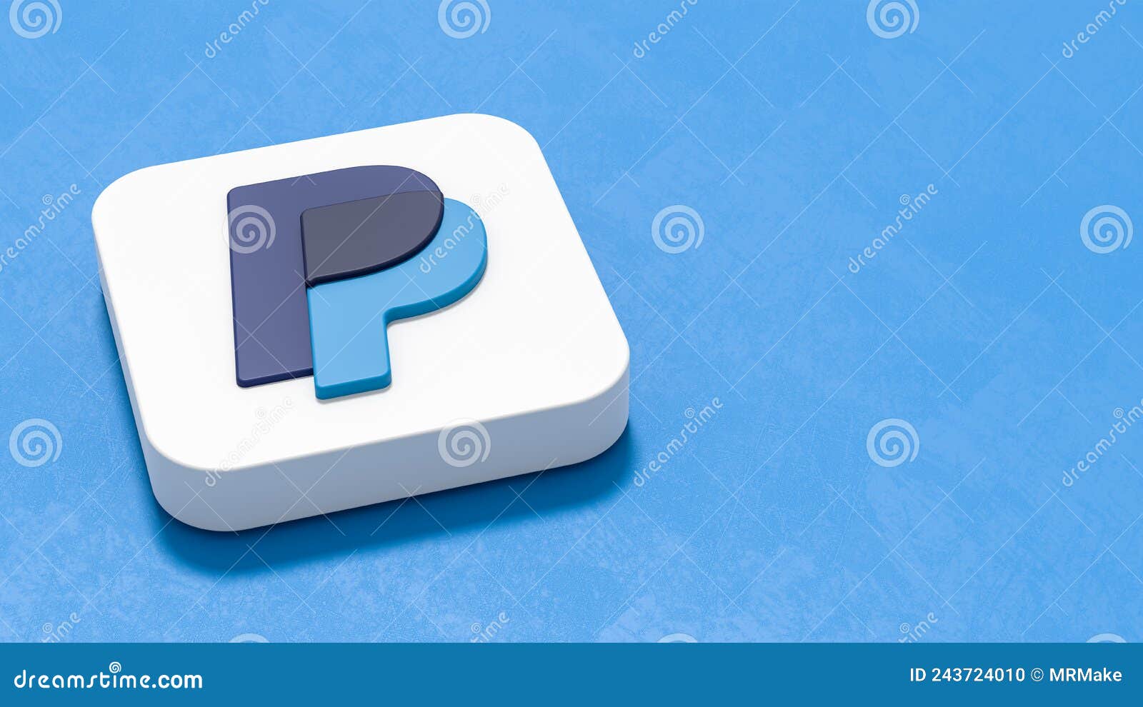 Paypal Logo Icon On Blue Background With Copy Space Editorial Image ...