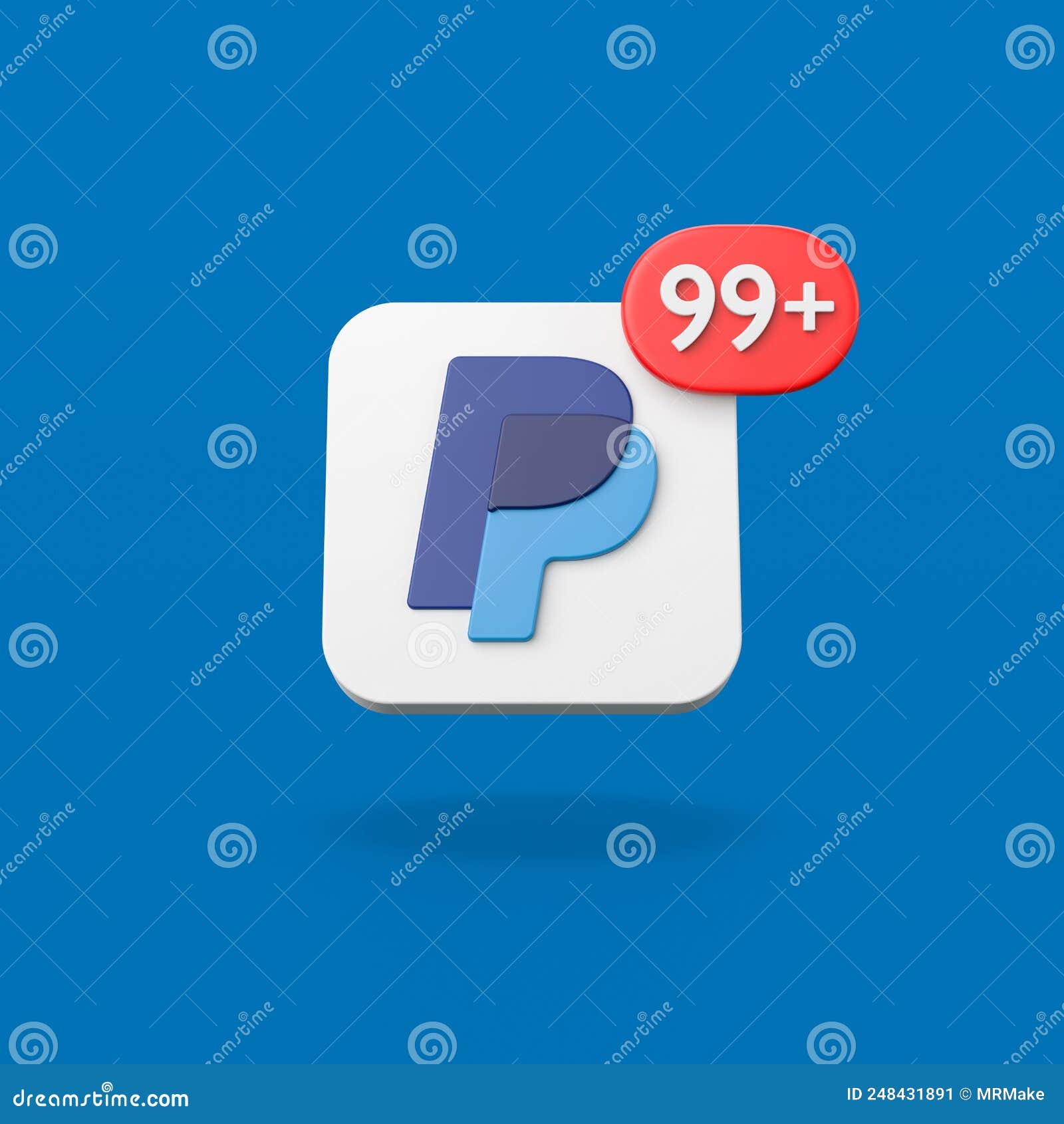 Paypal Logo with 99 Notification on Blue Background Editorial Photo ...