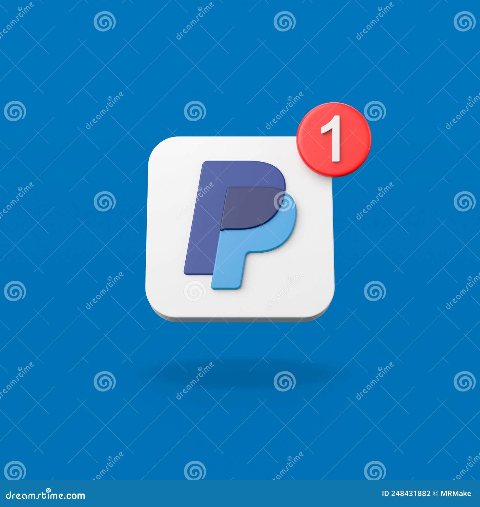 Paypal Logo with 1 Notification on Blue Background Editorial ...