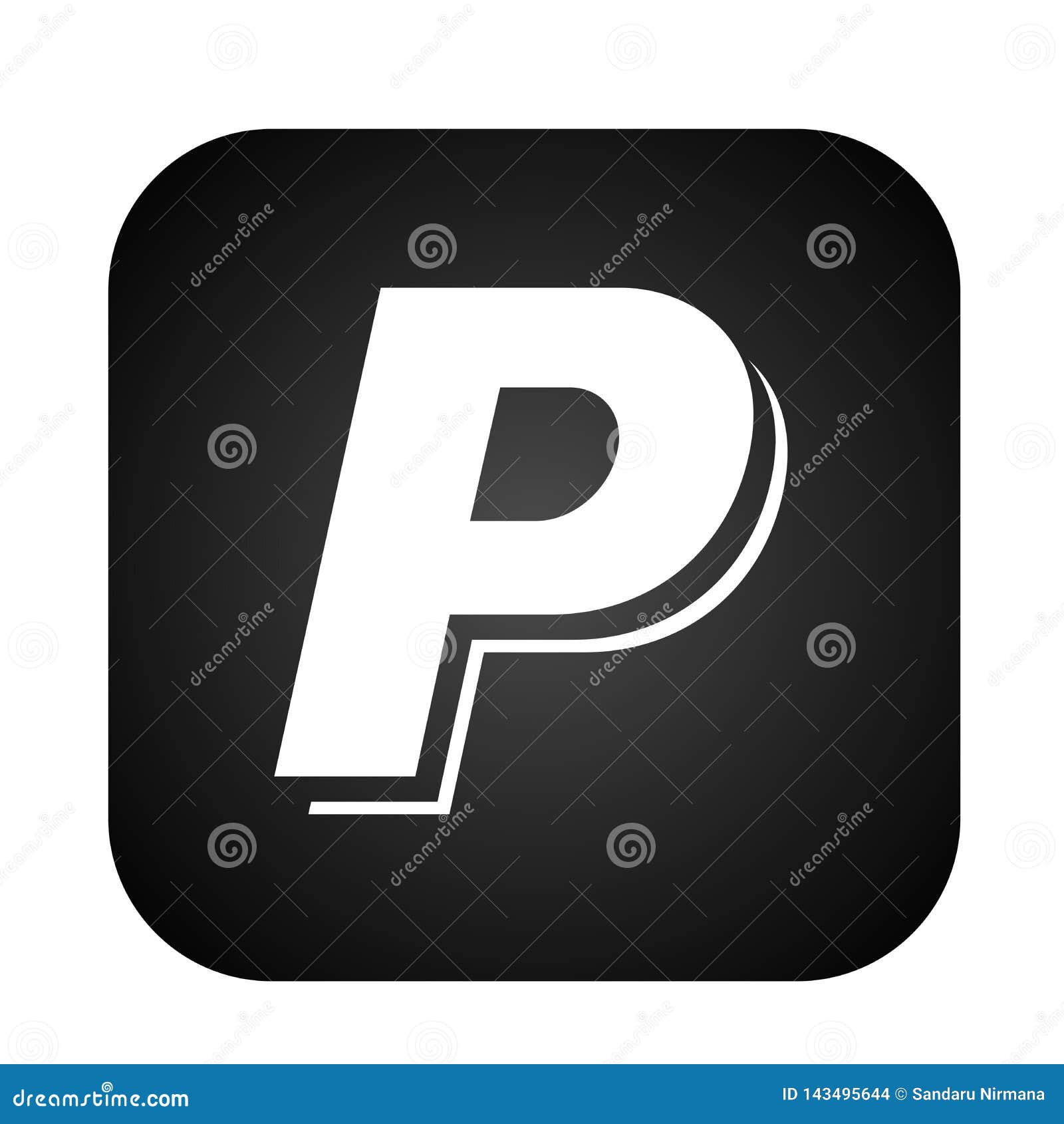 PayPal Online Bank Logo Button Icon in Black Vector with Modern ...