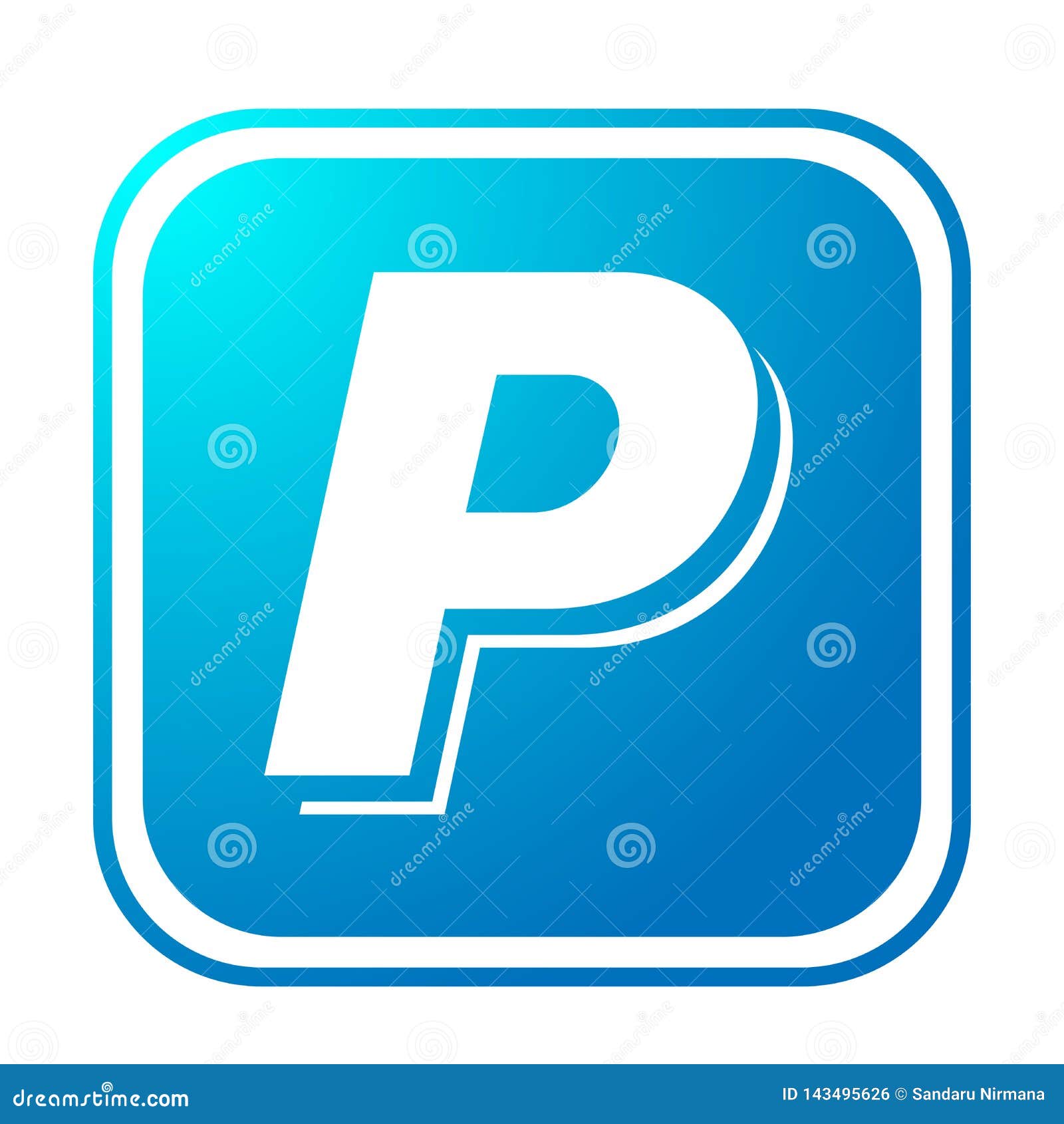 PayPal Online Bank Logo Button Icon in Blue Vector with Modern Gradient ...