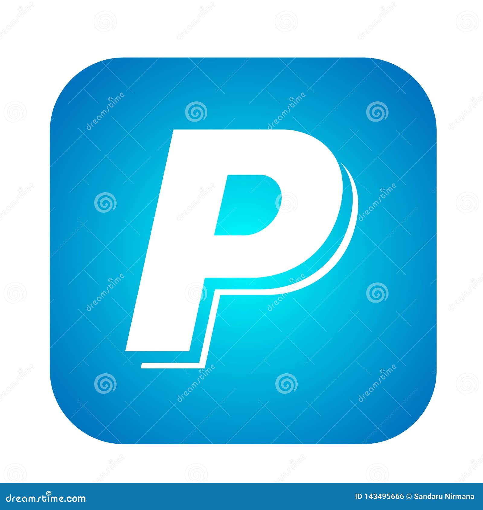 PayPal Online Bank Logo Button Icon in Blue Vector with Modern Gradient ...
