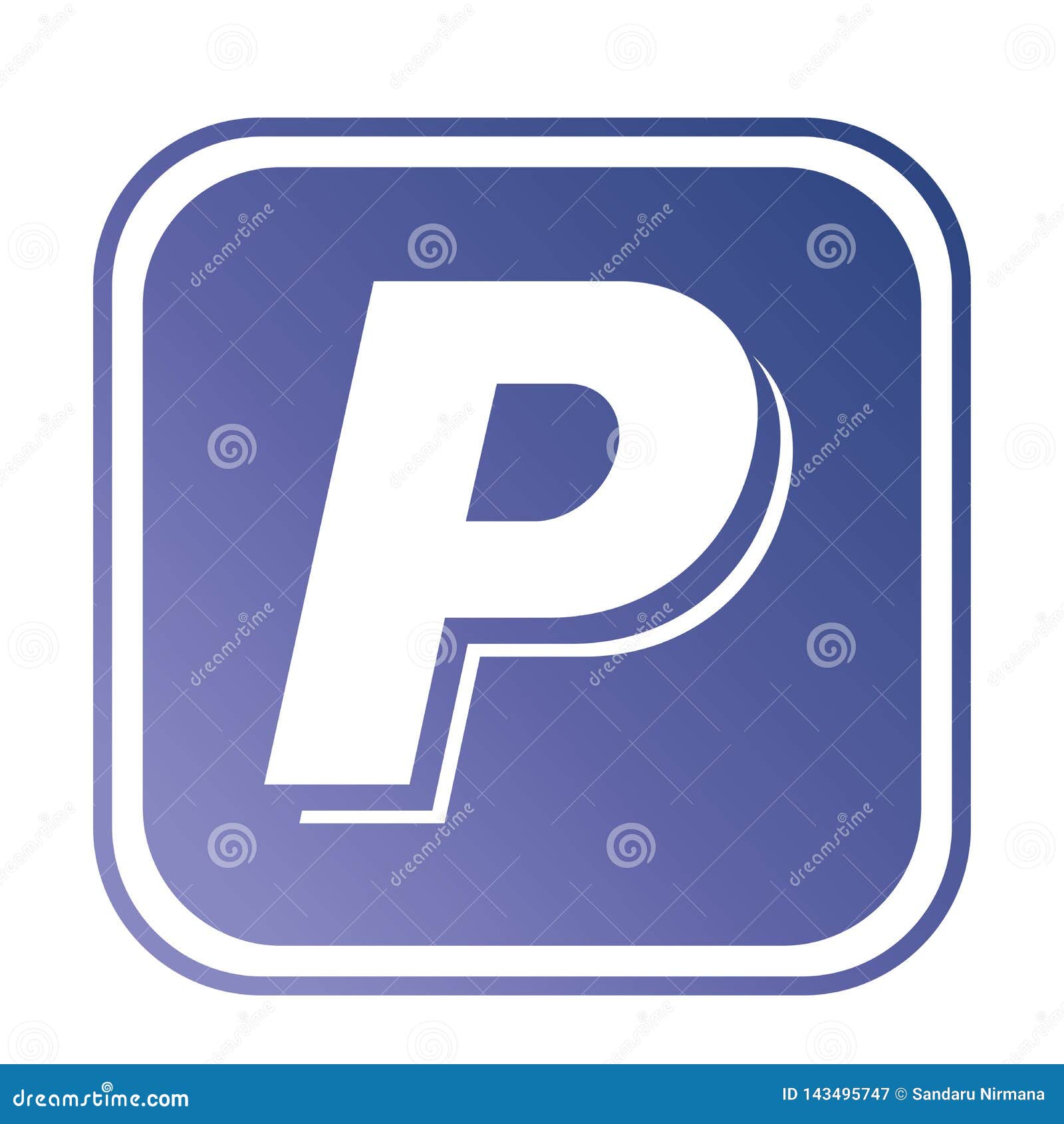 PayPal Online Bank Logo Button Icon in Blue Vector with Modern Gradient ...