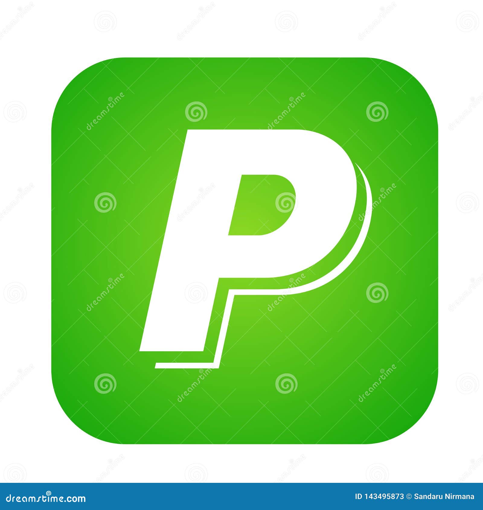 PayPal Online Bank Logo Button Icon in Green Vector with Modern ...