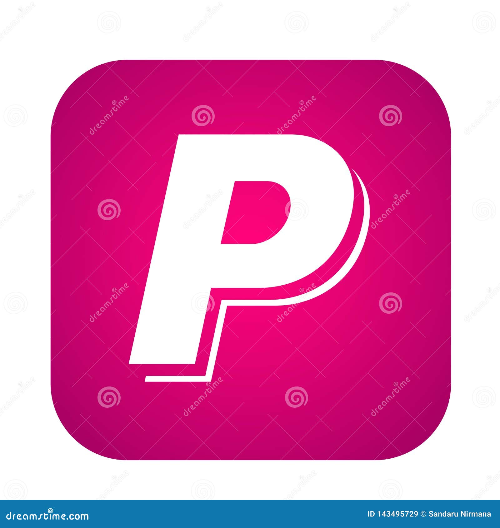PayPal Online Bank Logo Button Icon in Pink Vector with Modern Gradient ...